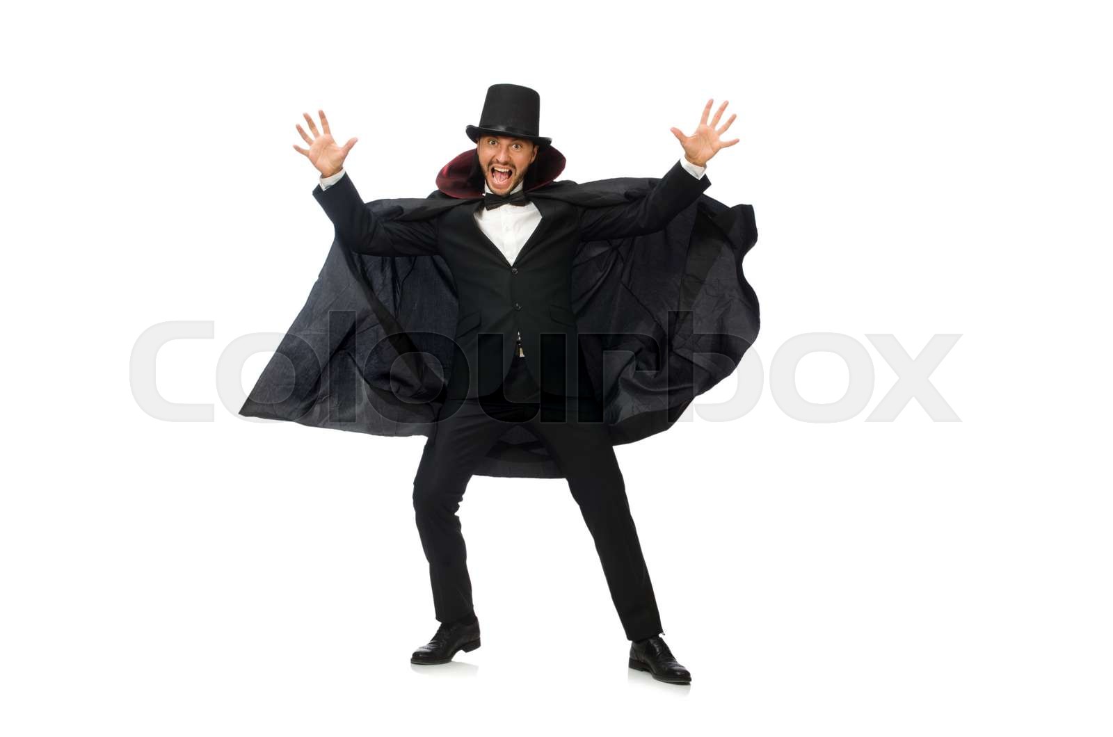 Man magician isolated on white | Stock image | Colourbox