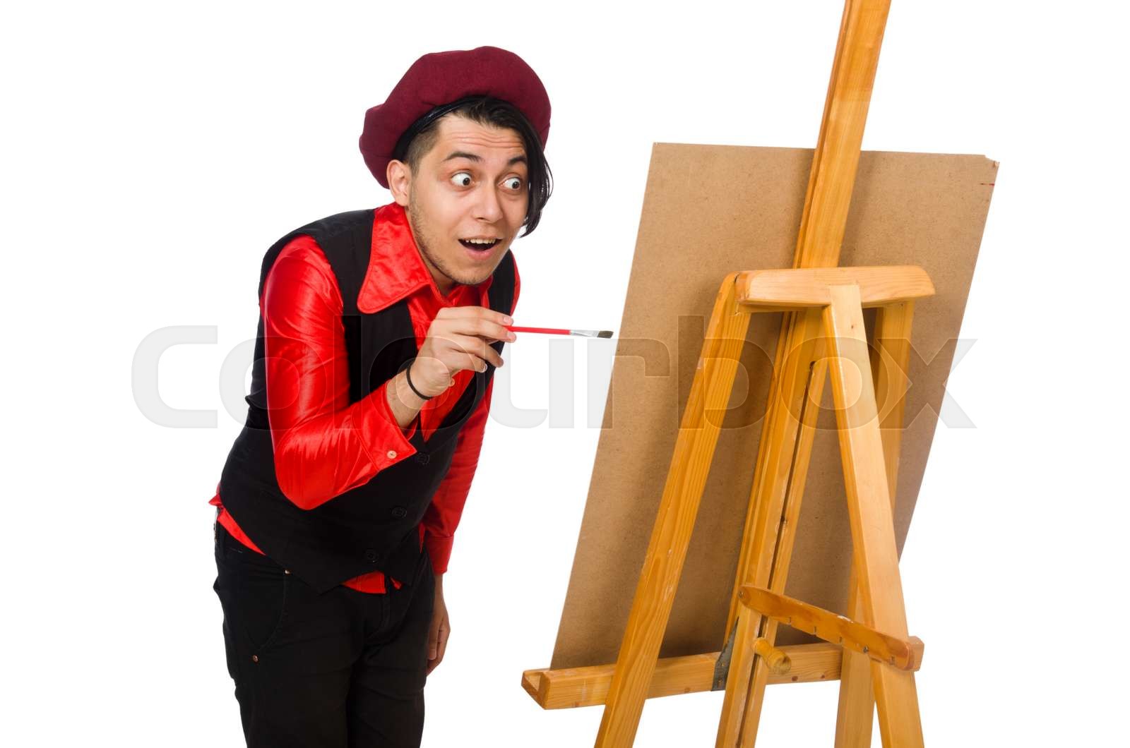 Funny artist isolated on white | Stock image | Colourbox
