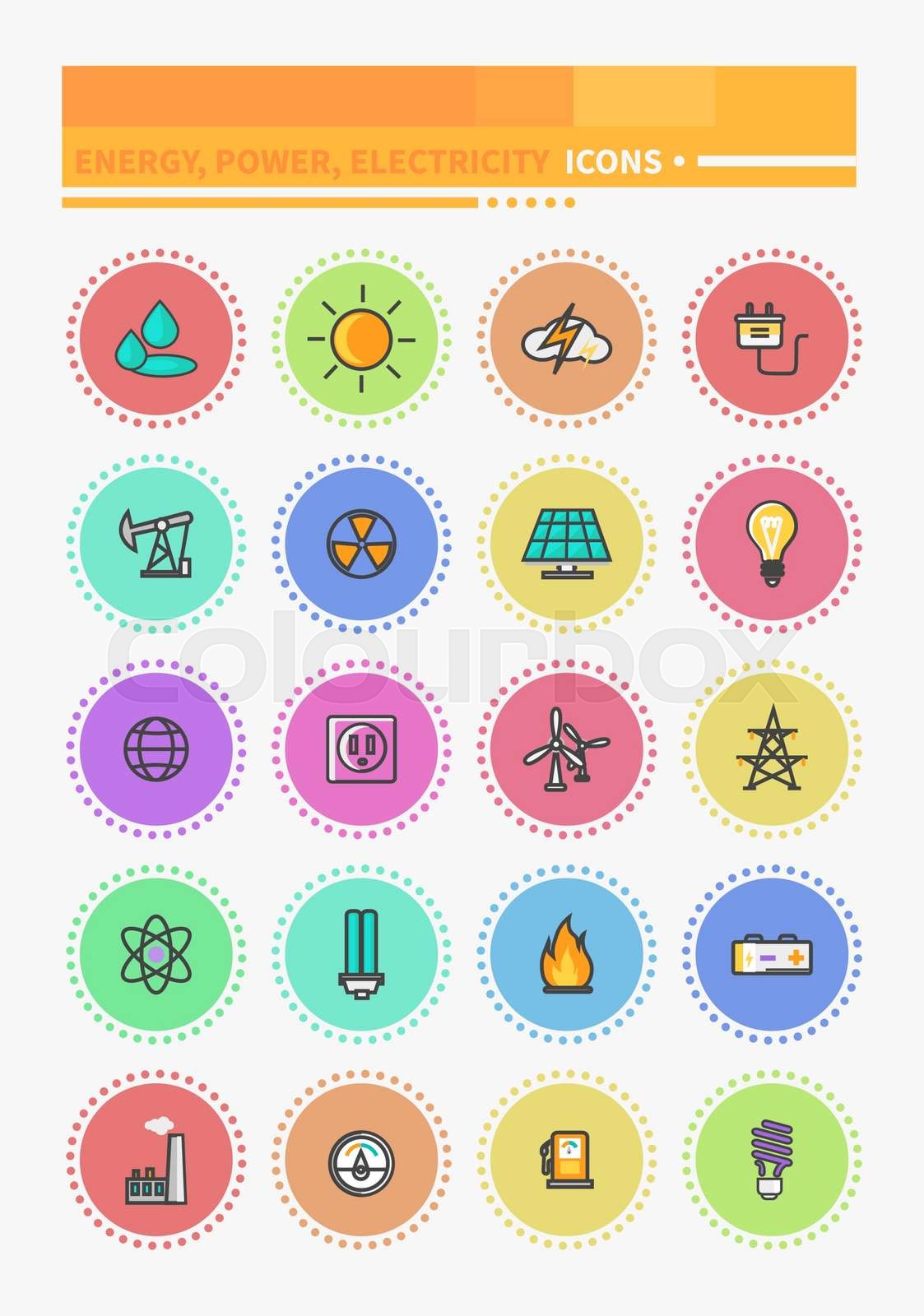 Energy and Resource Icon Set | Stock vector | Colourbox
