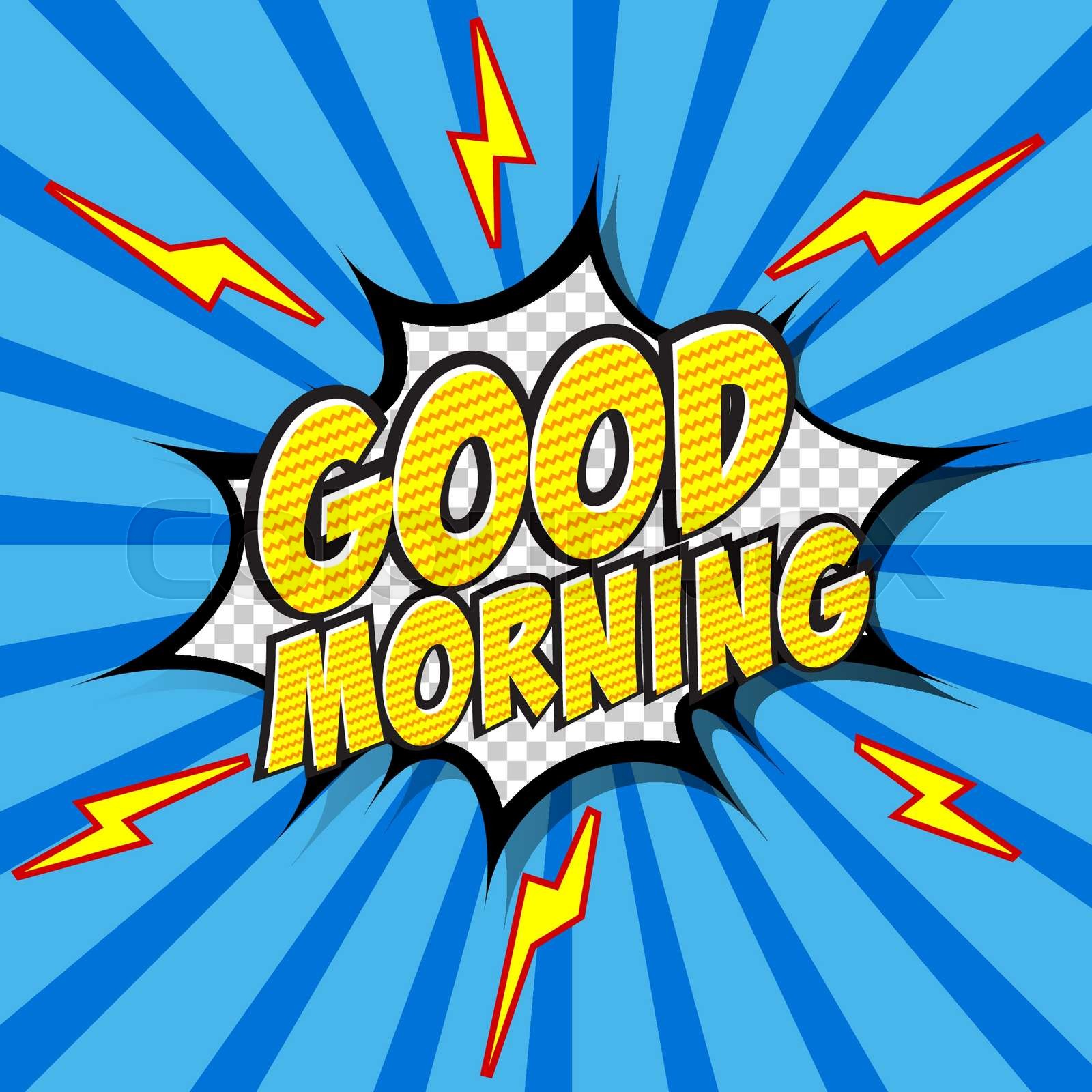 Good Morning Comic Speech Bubble, Cartoon. | Stock vector | Colourbox
