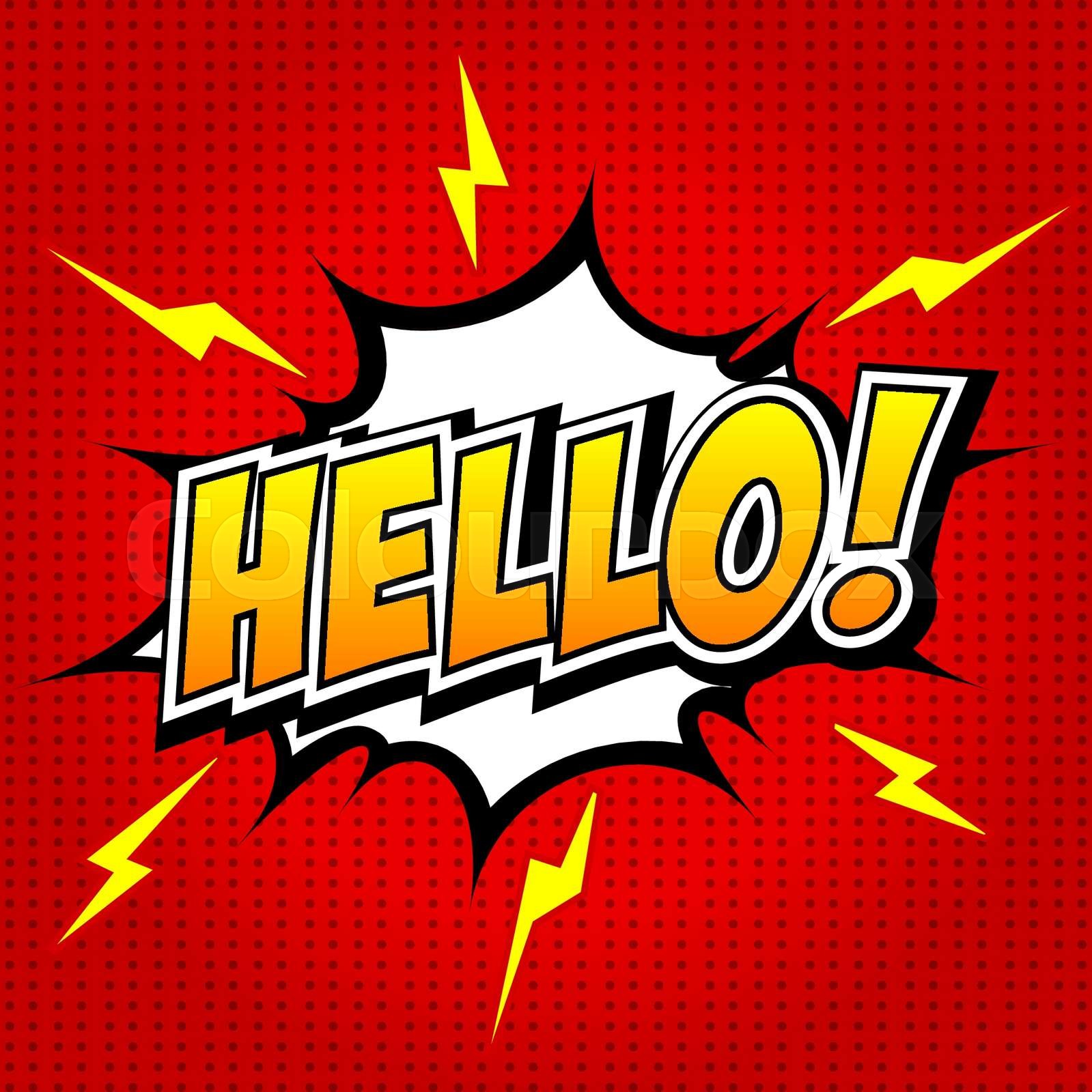 Hello ! - Comic Speech Bubble, Cartoon | Stock vector | Colourbox