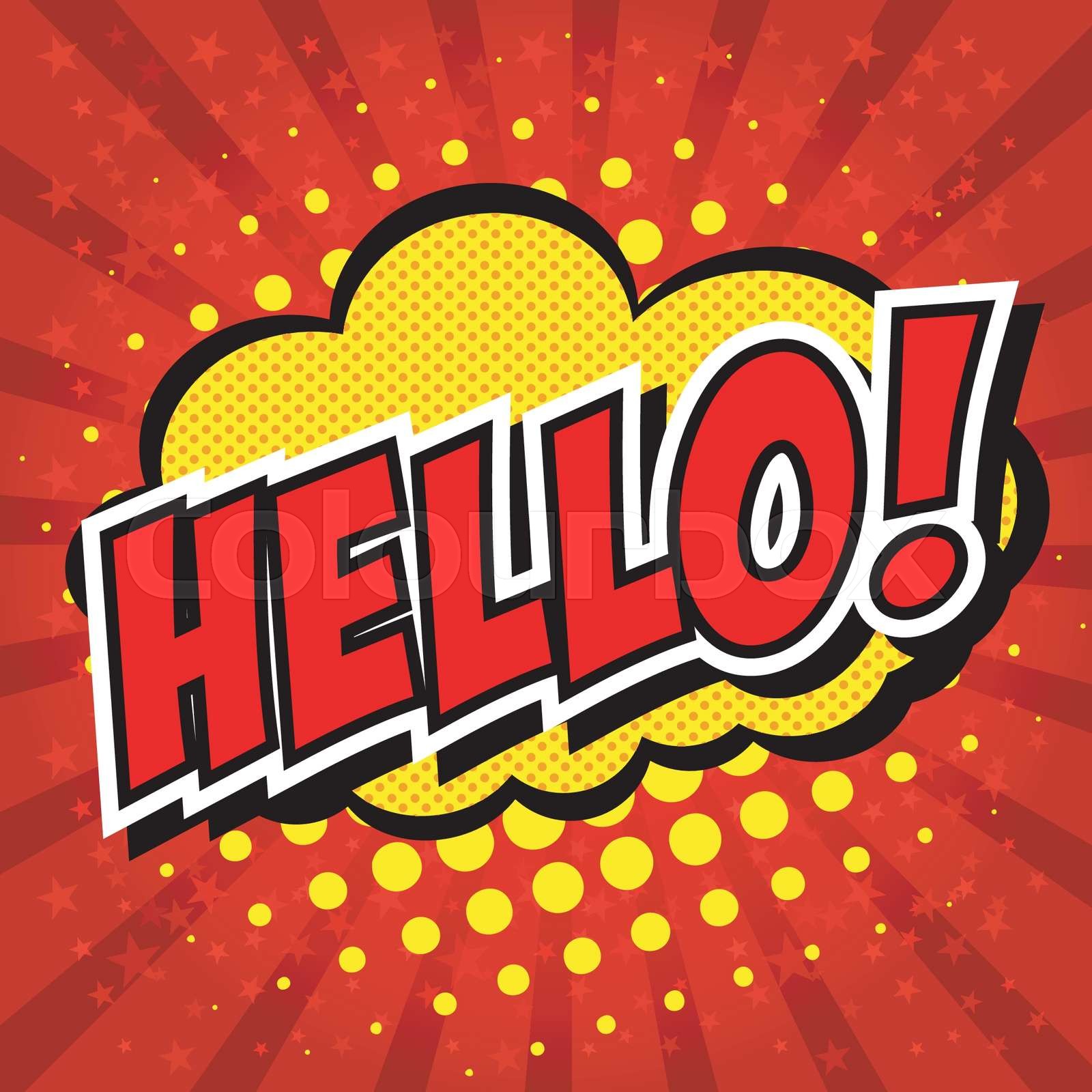Hello ! - Comic Speech Bubble, Cartoon | Stock vector | Colourbox