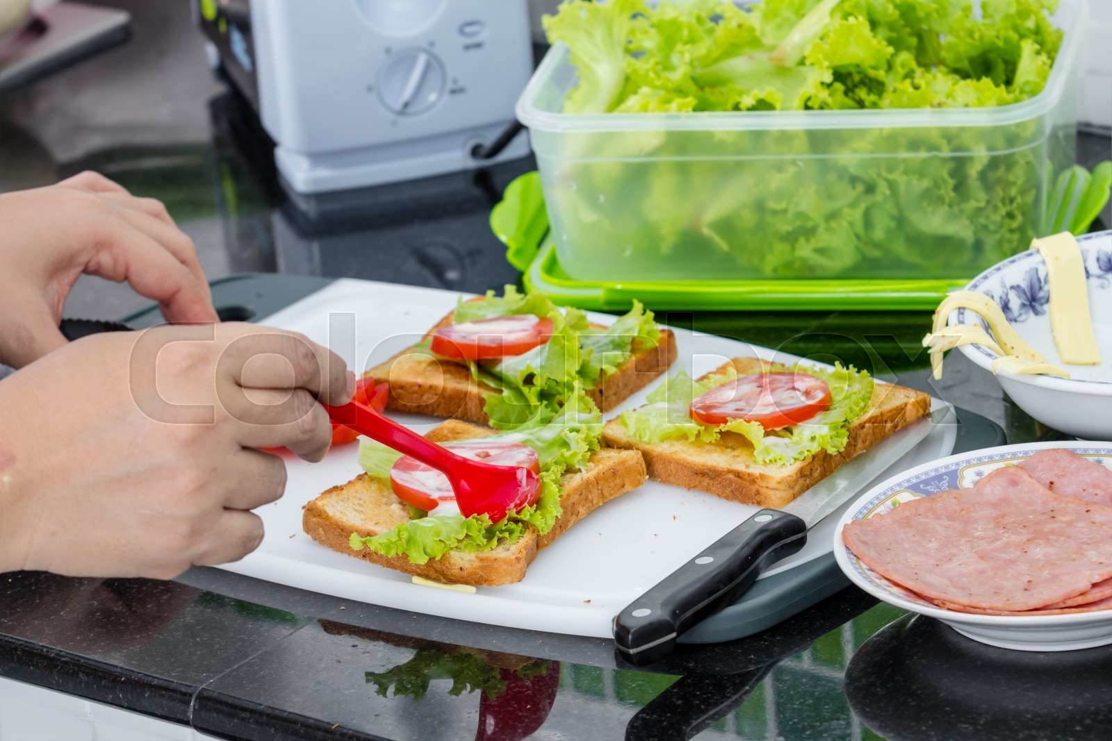 Making A Sandwich Stock Image Colourbox making-a-sandwich-stock-image-colourbox