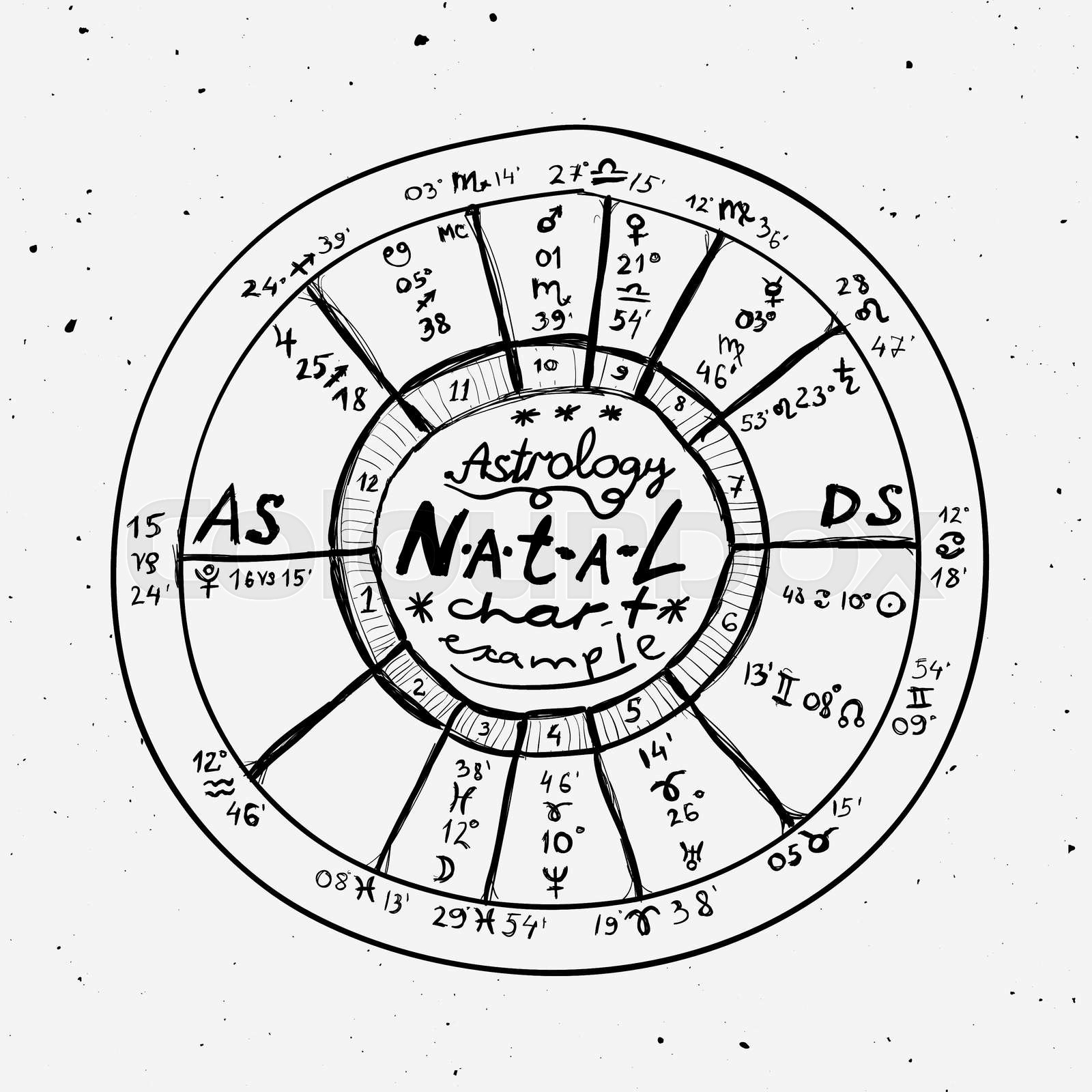 Astrology hand-drawn background | Stock vector | Colourbox