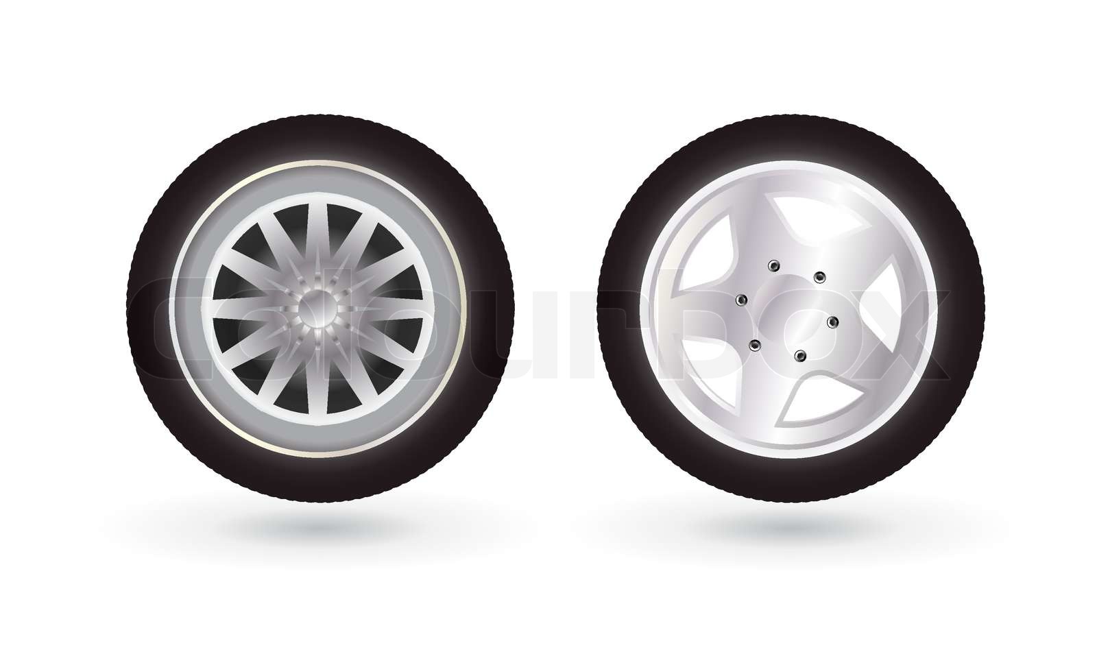 vector car wheels | Stock vector | Colourbox