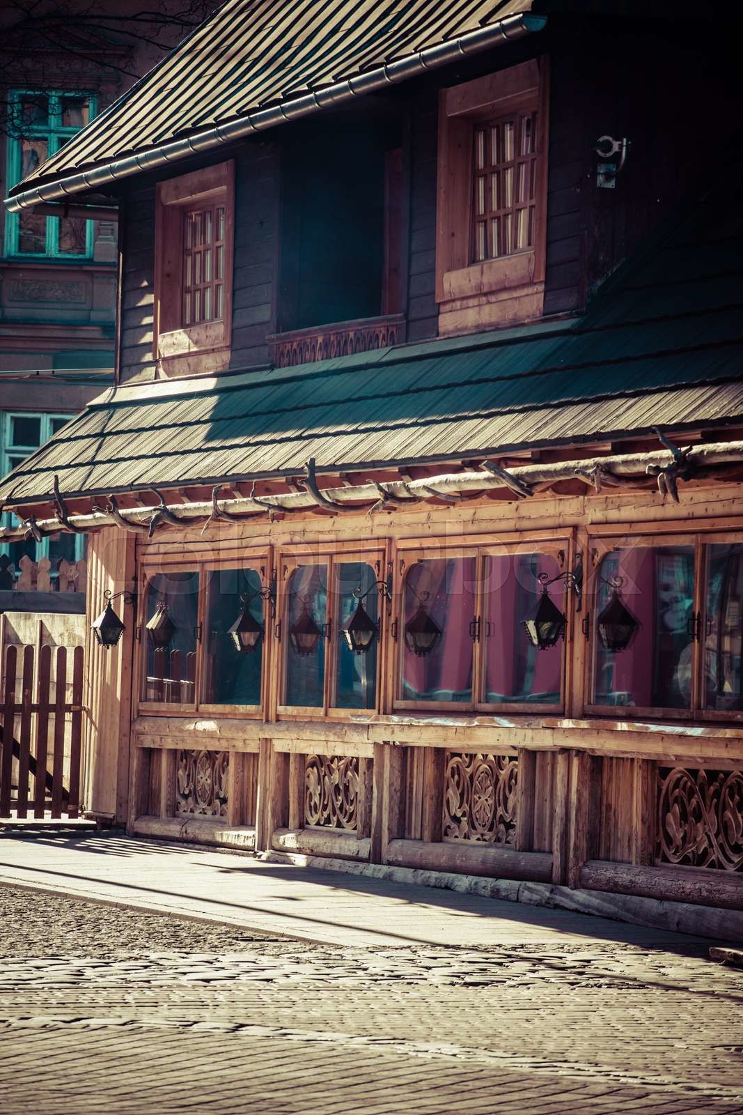 Traditional polish wooden hut from Zakopane, Poland. | Stock image ...