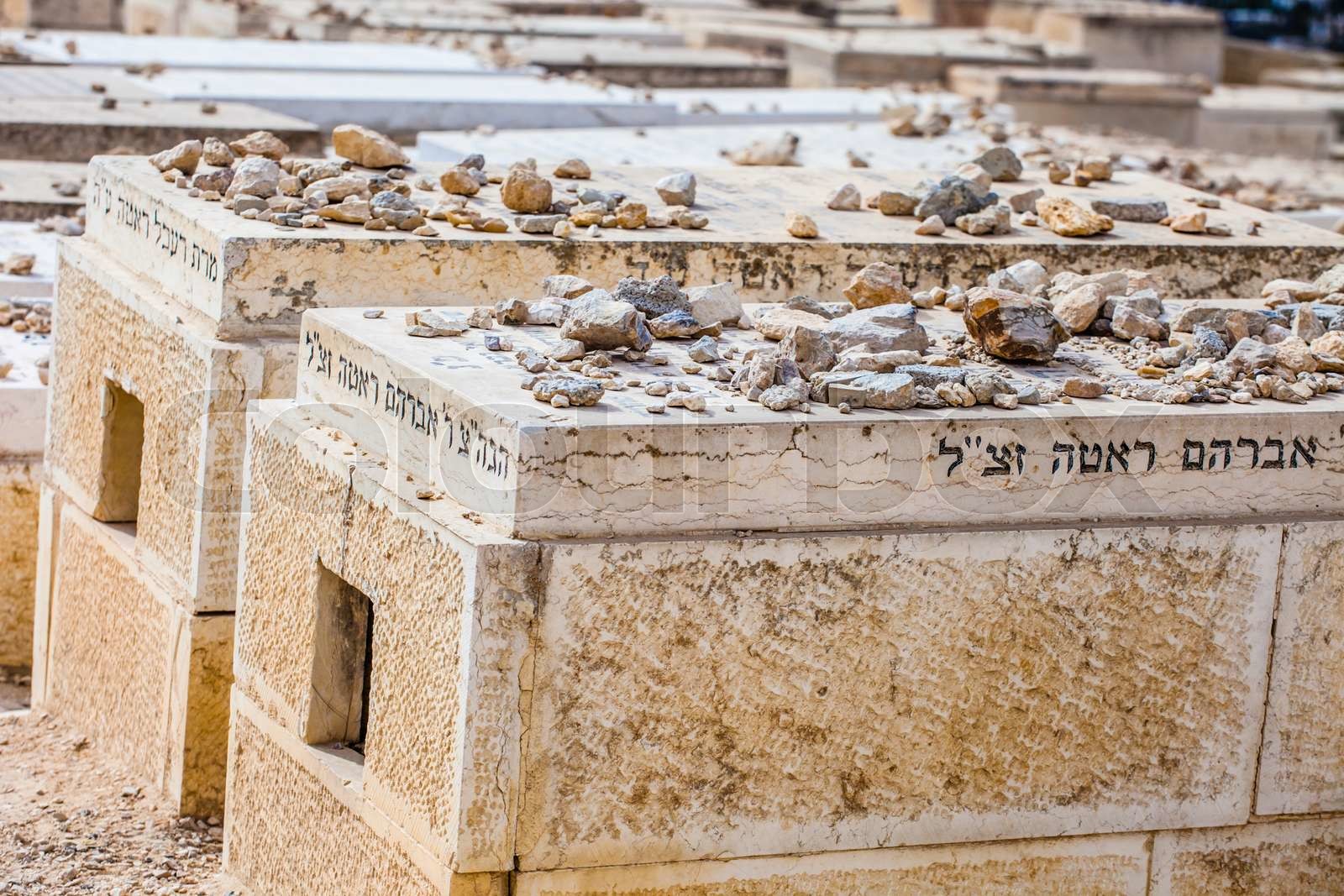 Jewish Cemetery with Jerusalem, Israel. | Stock image | Colourbox