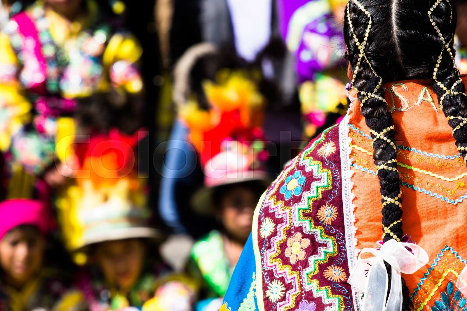 Peruvian dancers at the parade in Cusco. | Stock image | Colourbox