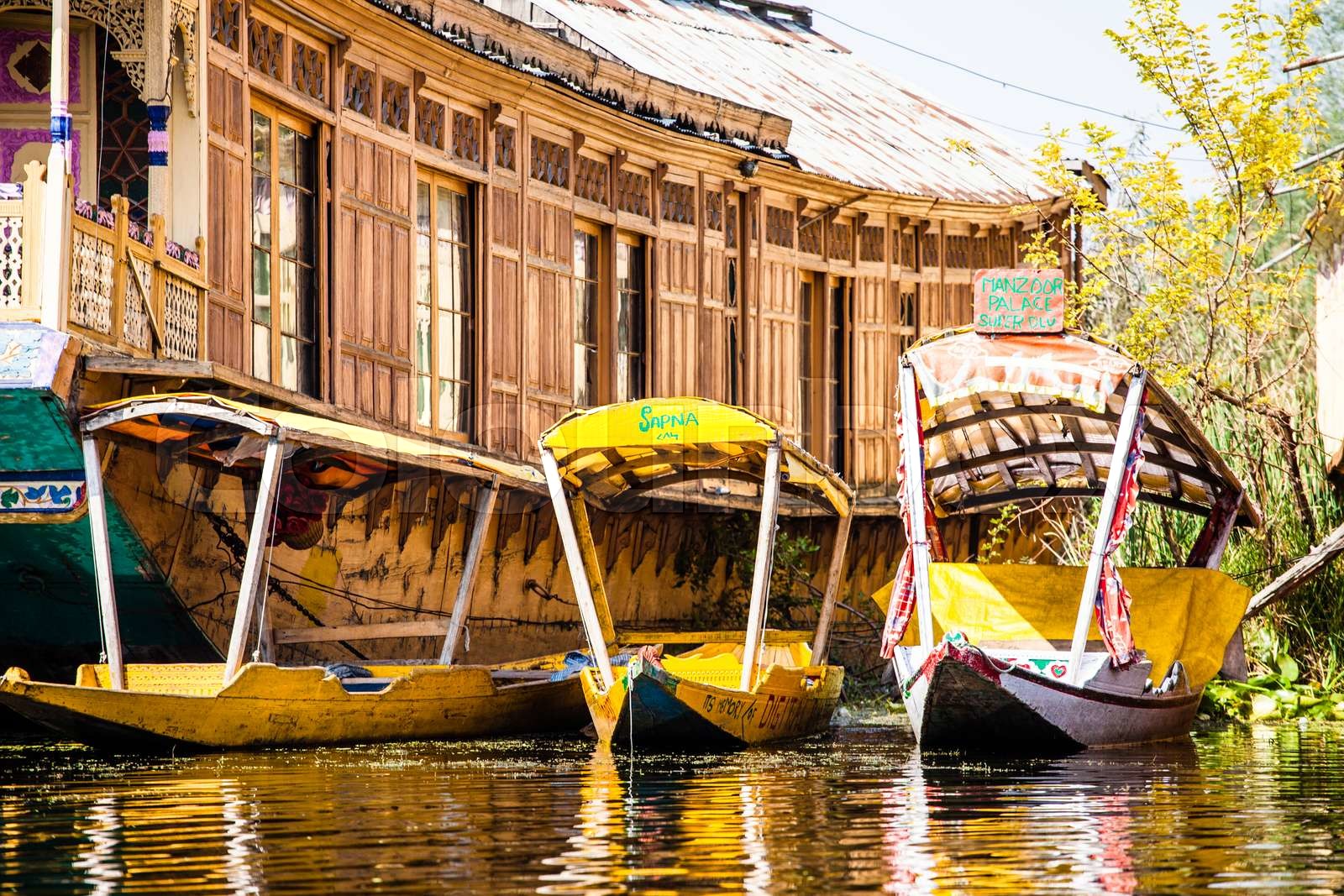 Shikara boat in Dal lake , Kashmir India | Stock image | Colourbox