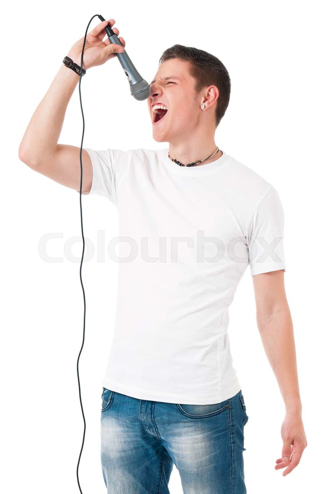 Man with microphone | Stock image | Colourbox