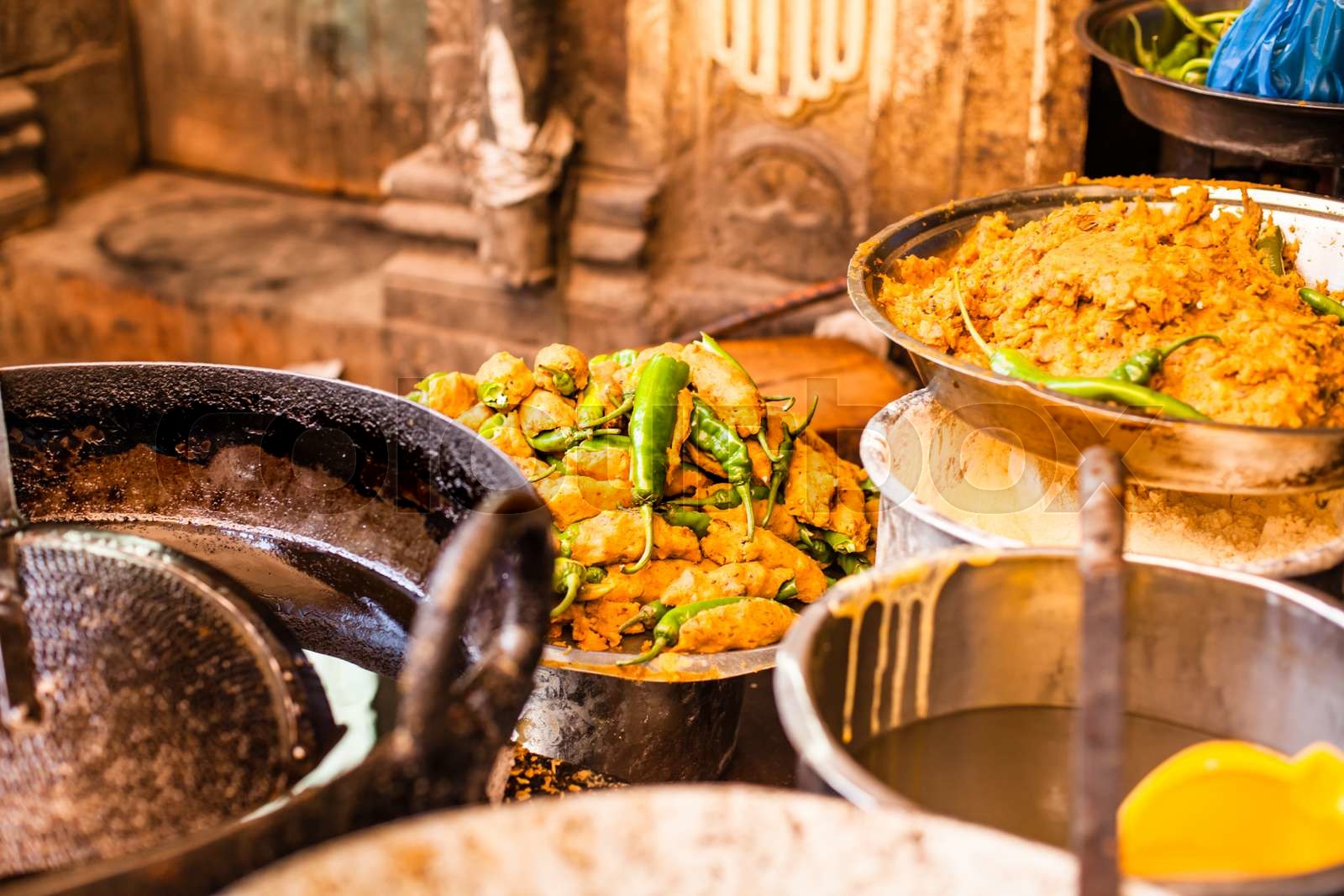 TRaditional food market in India. | Stock image | Colourbox