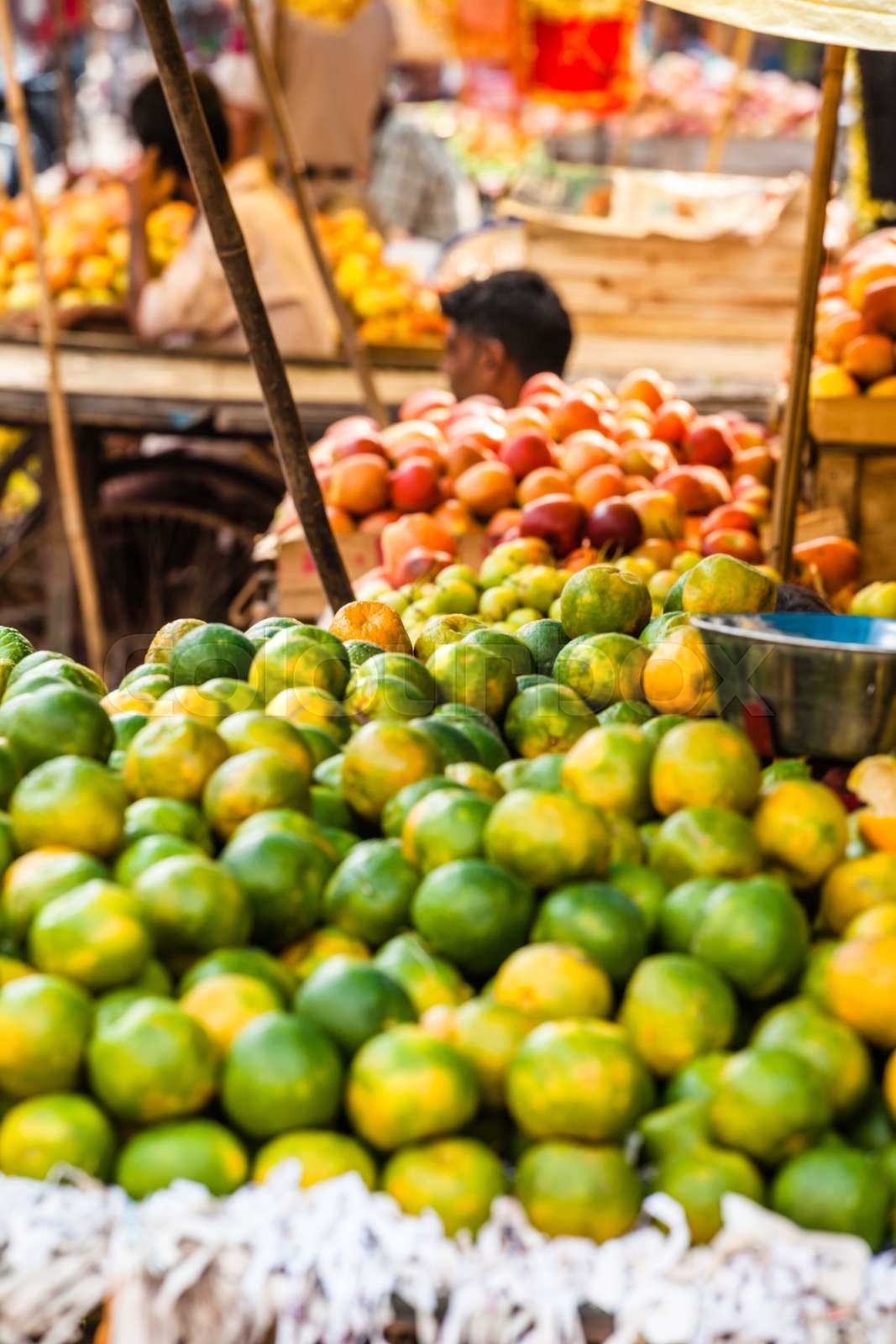 Traditional fruit market in India. | Stock image | Colourbox