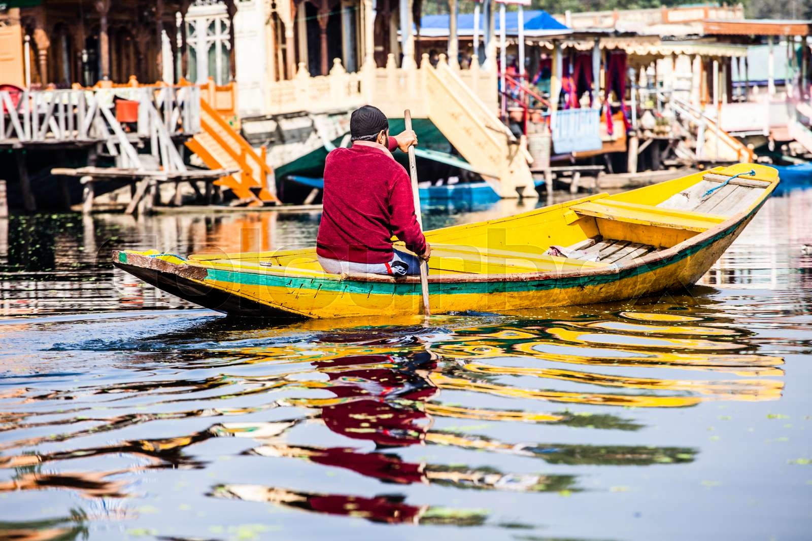 Shikara boat in Dal lake , Kashmir India | Stock image | Colourbox