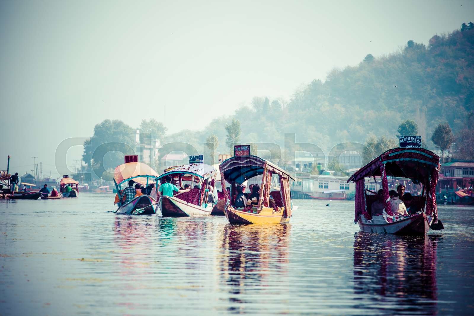 Shikara boat in Dal lake , Kashmir India | Stock image | Colourbox
