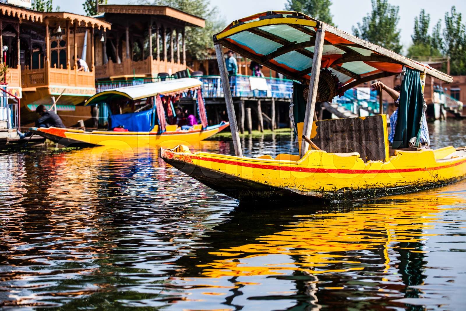 Shikara boat in Dal lake , Kashmir India | Stock image | Colourbox