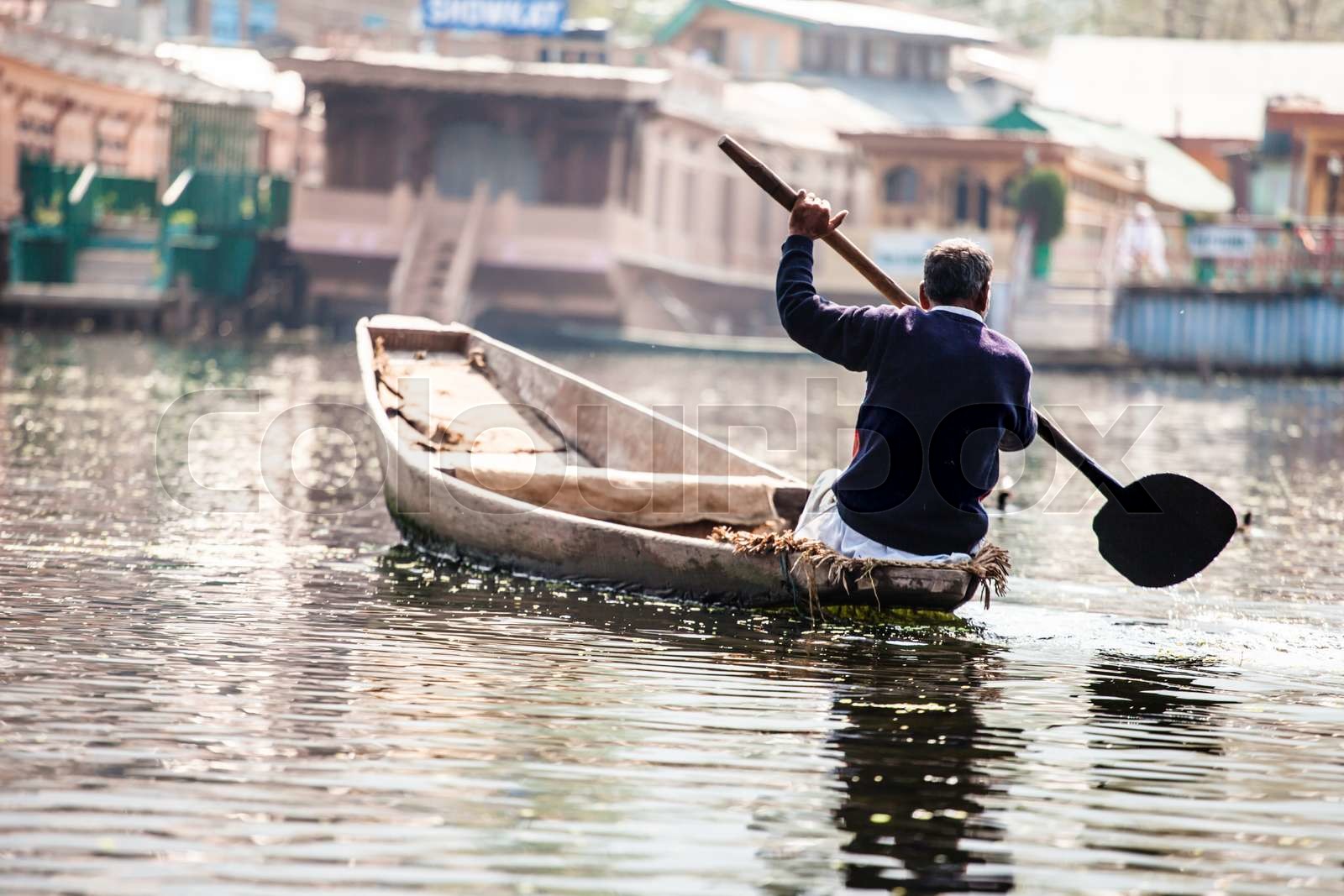 Shikara boat in Dal lake , Kashmir India | Stock image | Colourbox