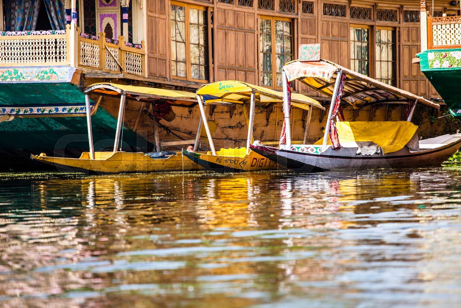Shikara boat in Dal lake , Kashmir India | Stock image | Colourbox