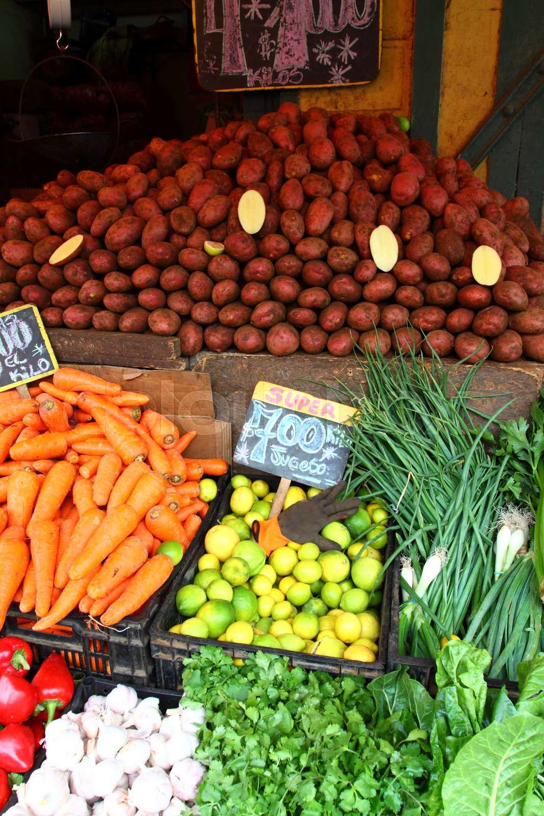 Fresh fruits and vegetables at the local market | Stock image | Colourbox