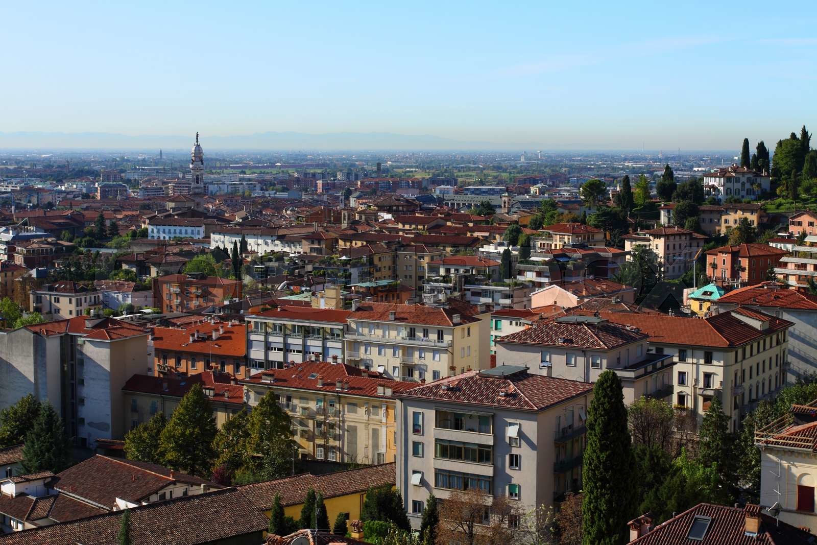 Roofs of the buildings in the city centre of Bergamo. | Stock image ...