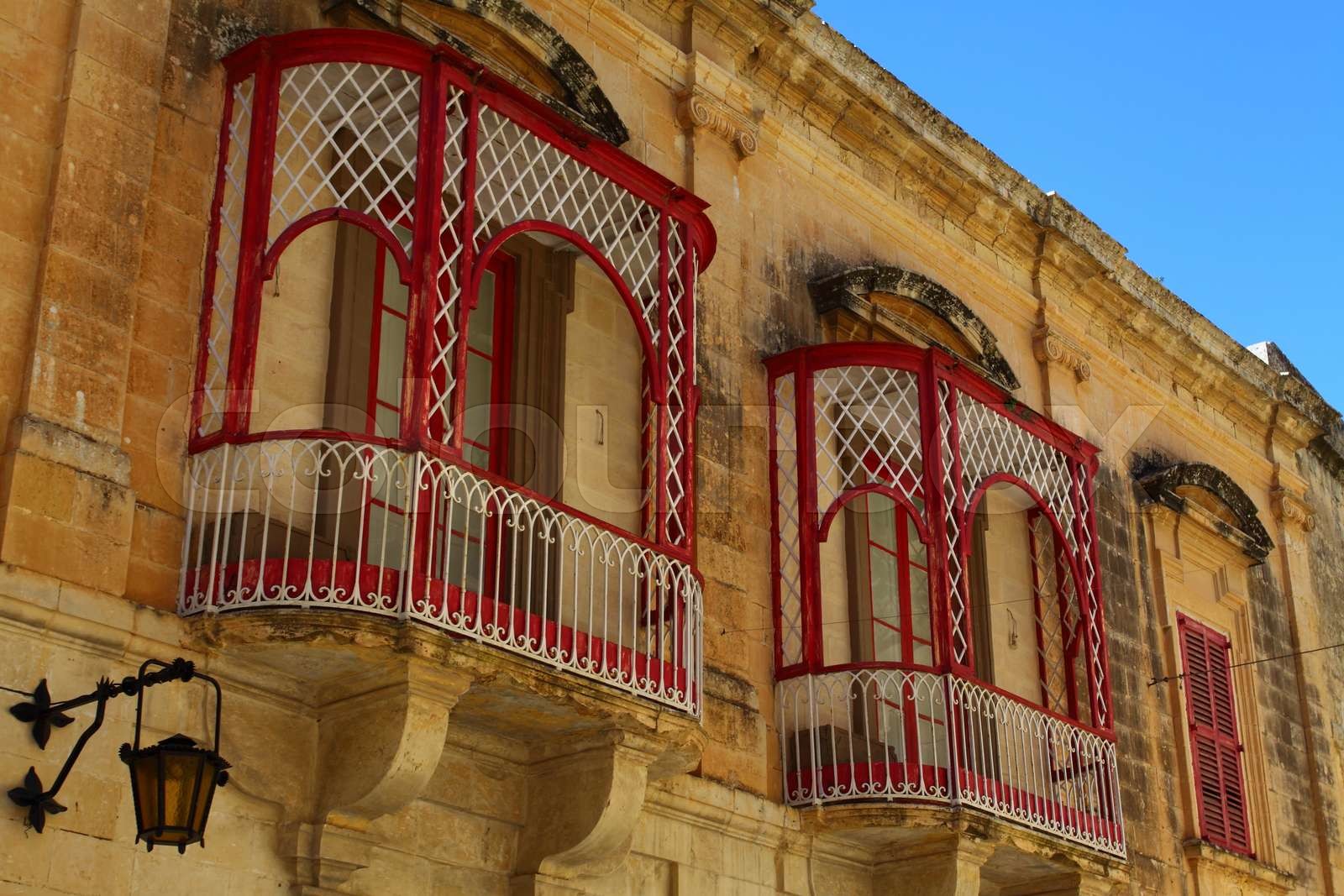 Traditional Maltese architecture in Valletta, Malta | Stock image ...
