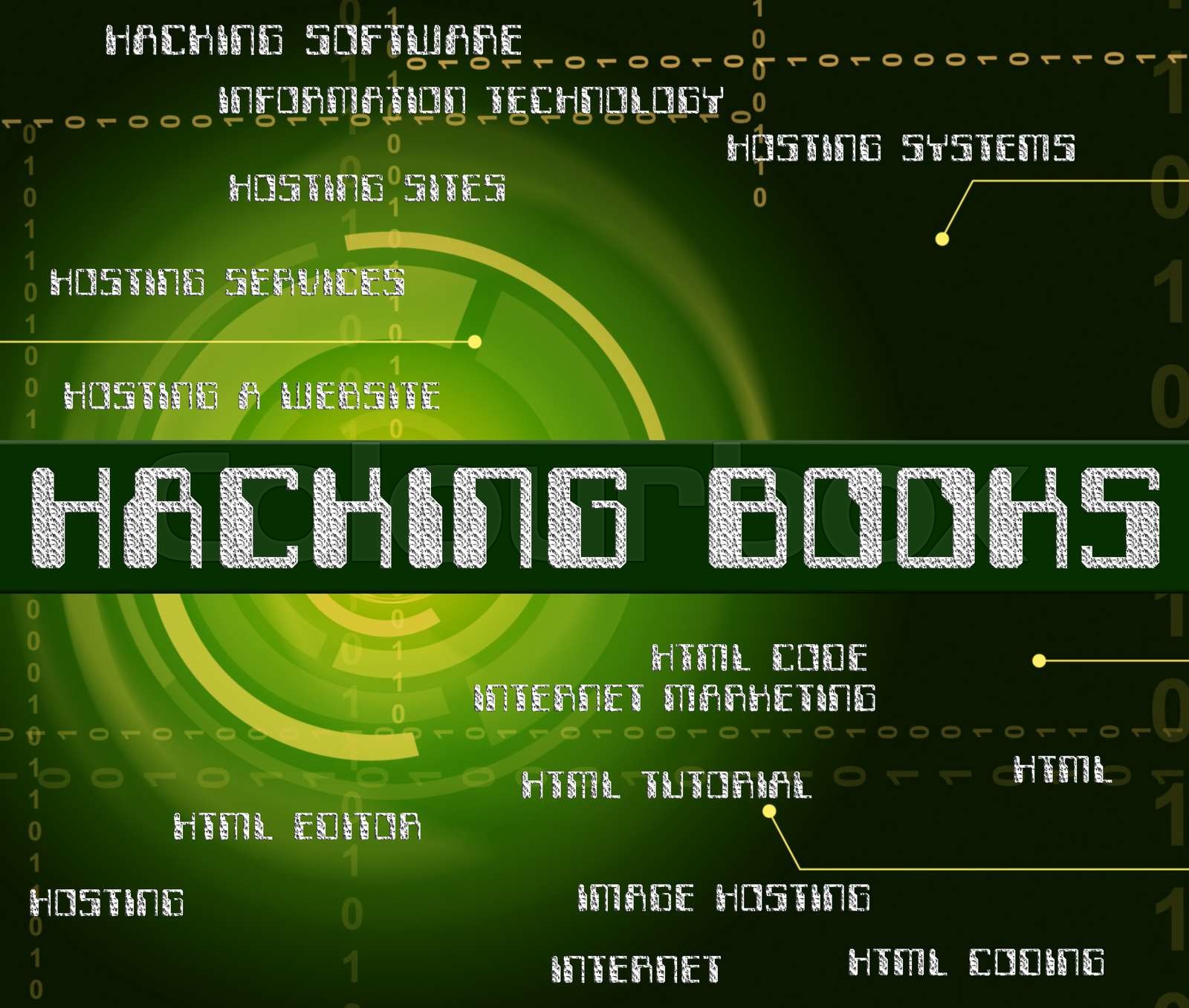 Hacking Books Represents Hackers Cyber And Textbook | Stock image | Colourbox