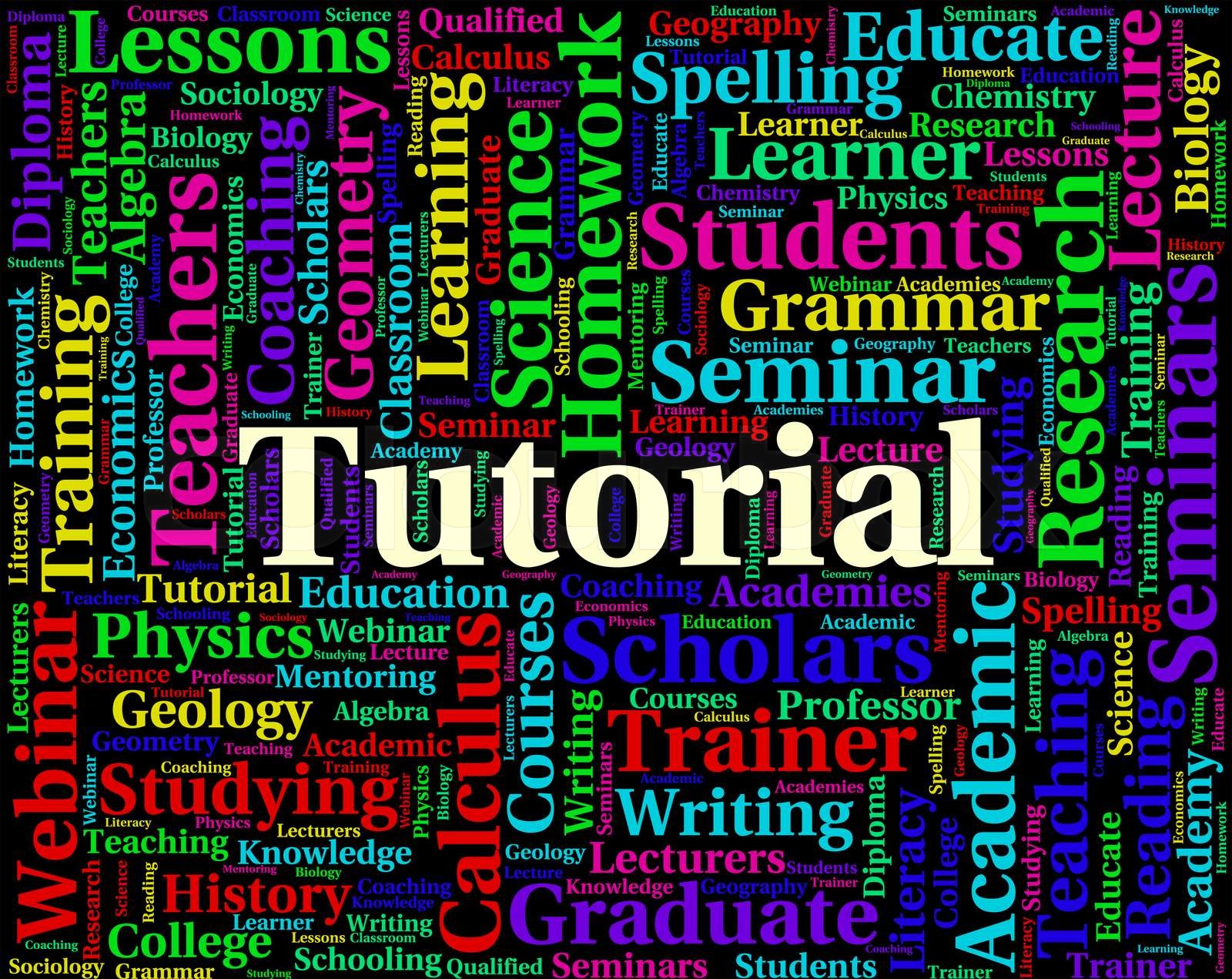 Tutorial Word Indicates Online Tutorials And Educate | Stock image ...