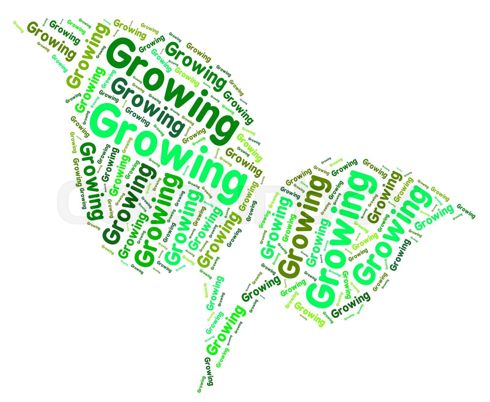 Growing Word Shows Growth Grows And Cultivation | Stock image | Colourbox