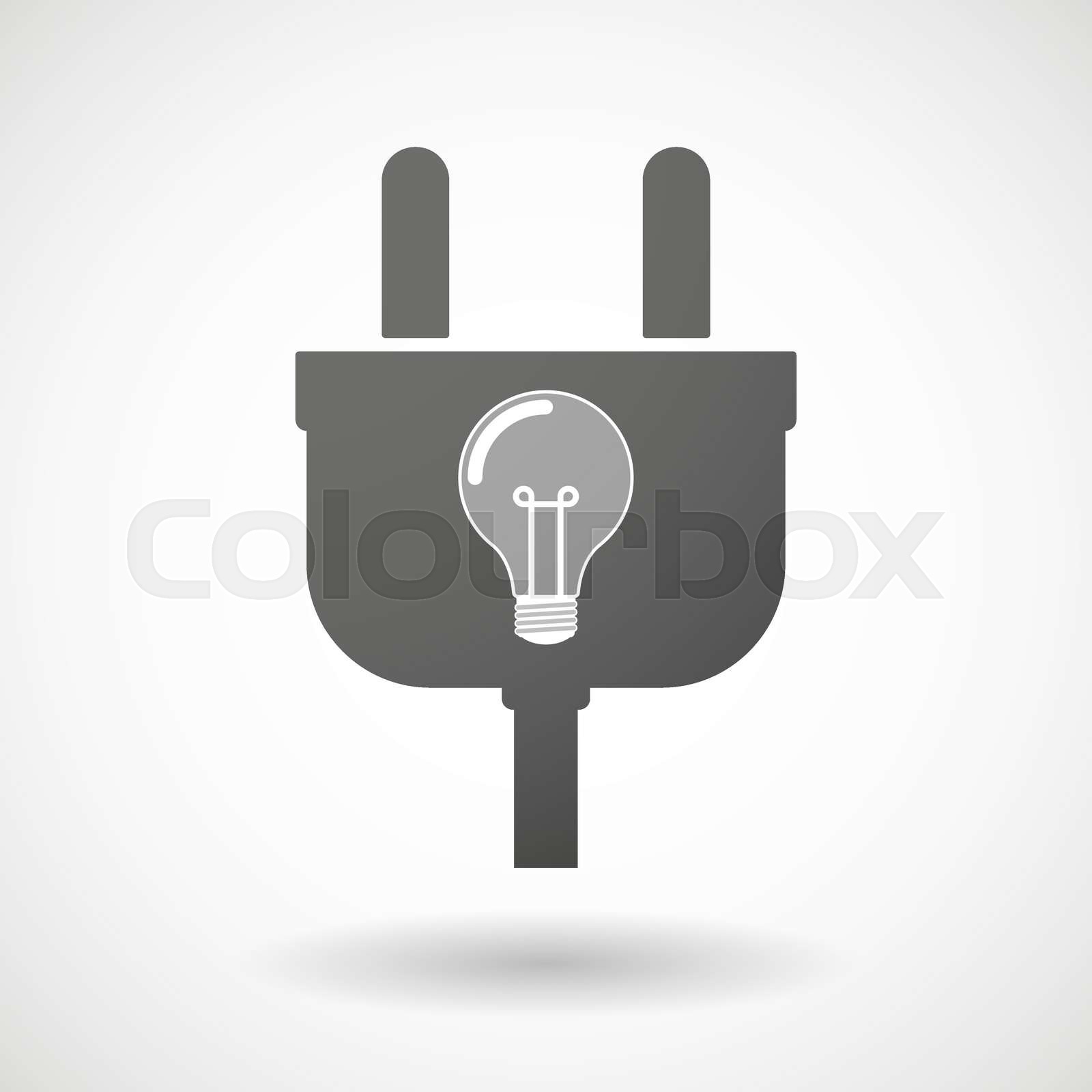 Isolated plug icon with a light bulb | Stock vector | Colourbox