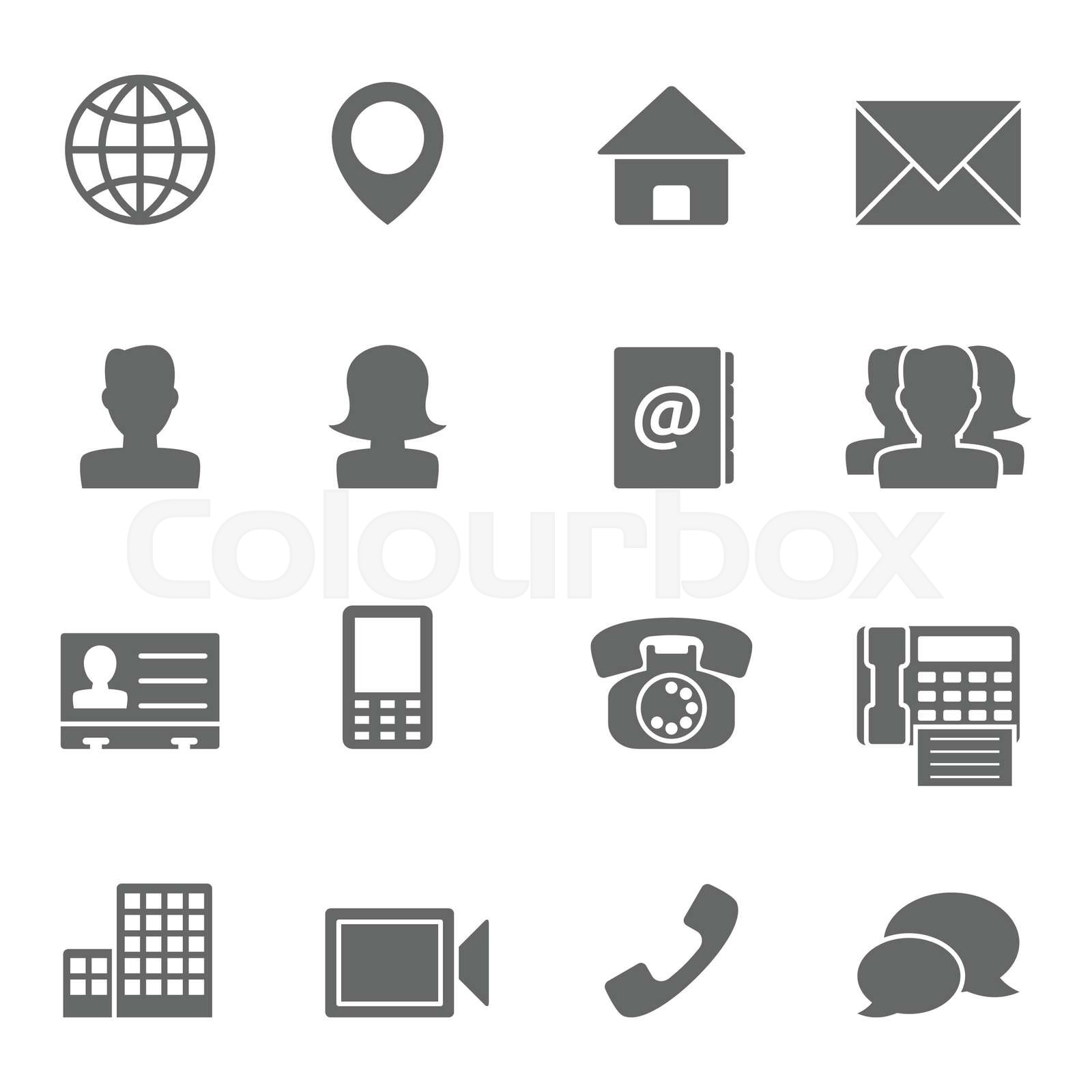 Contact Icons Set | Stock vector | Colourbox