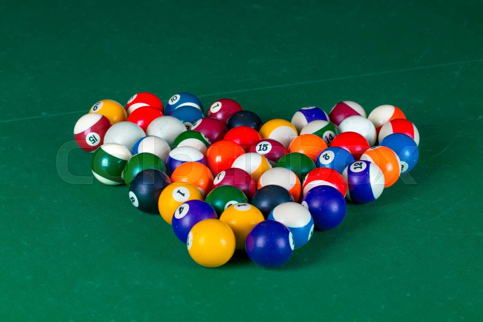 Billiard balls in shape of heart | Stock image | Colourbox