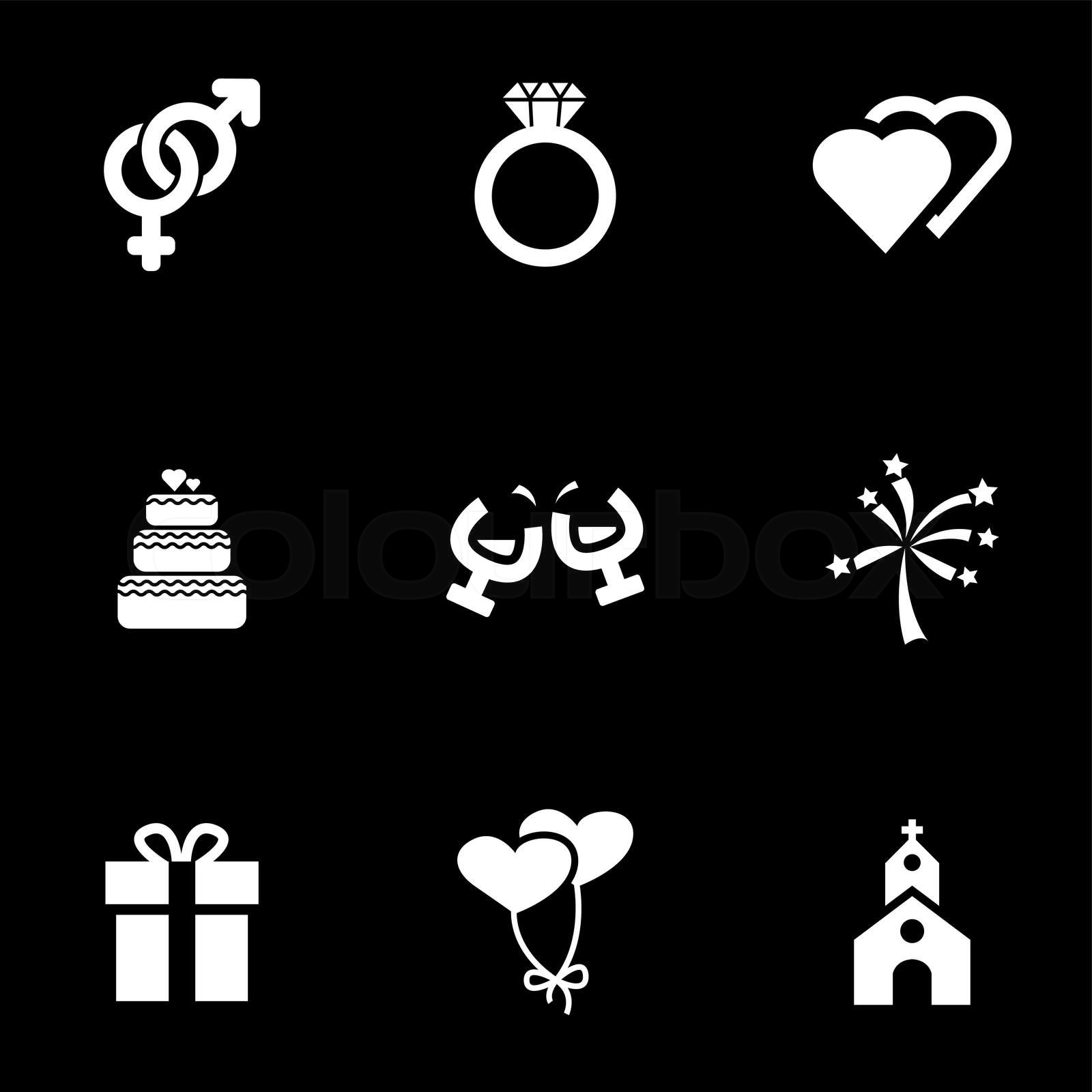 Vector white wedding icon set | Stock vector | Colourbox