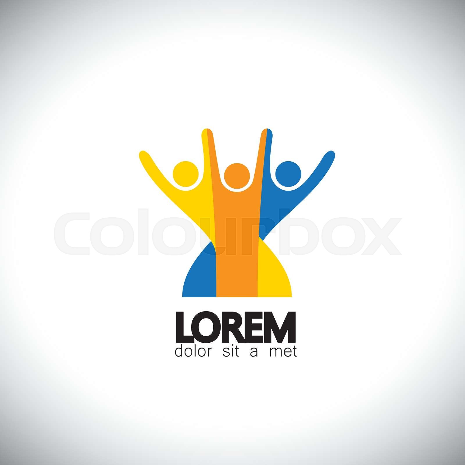 concept vector icon of happy friends together | Stock vector | Colourbox