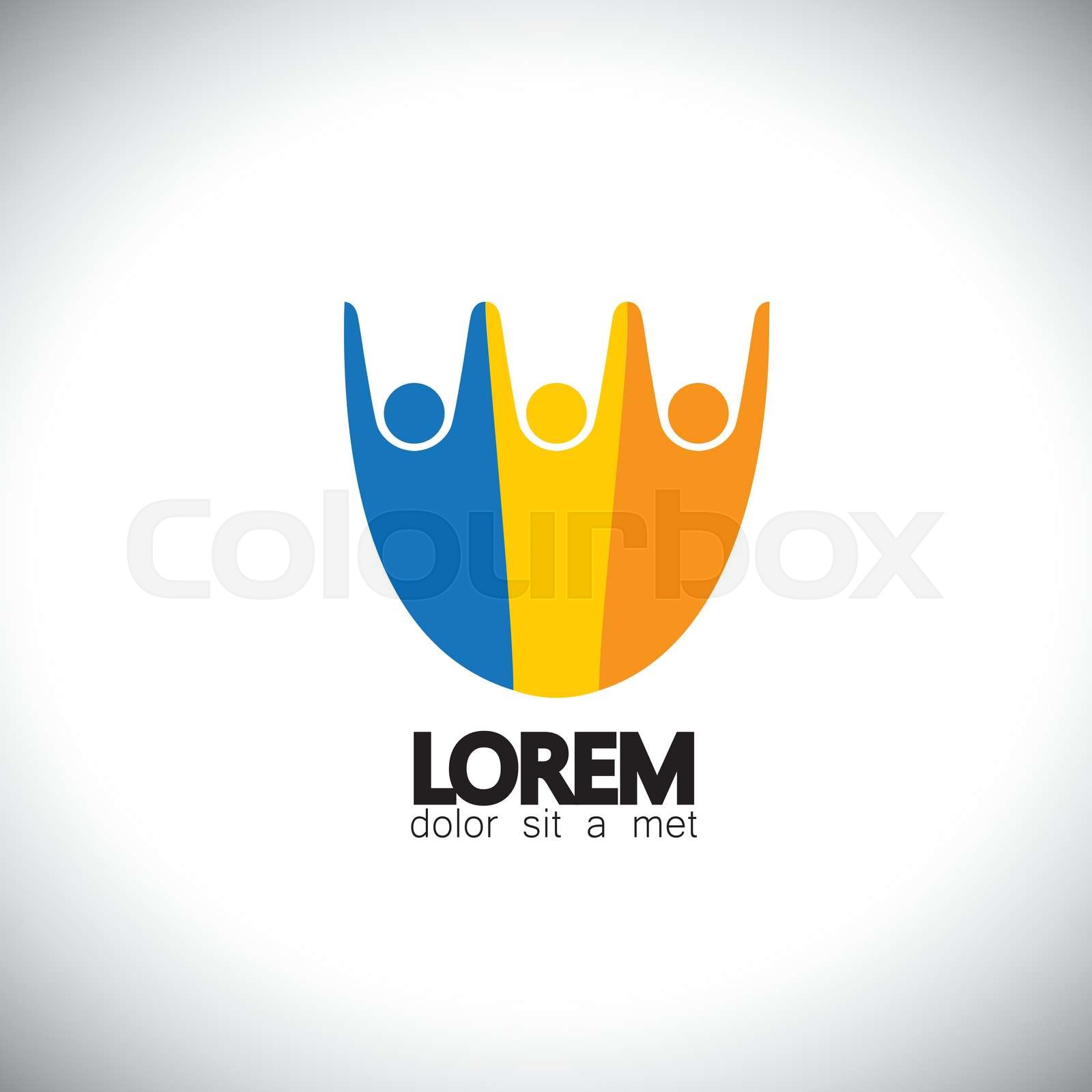 concept vector icon of happy friends together | Stock vector | Colourbox