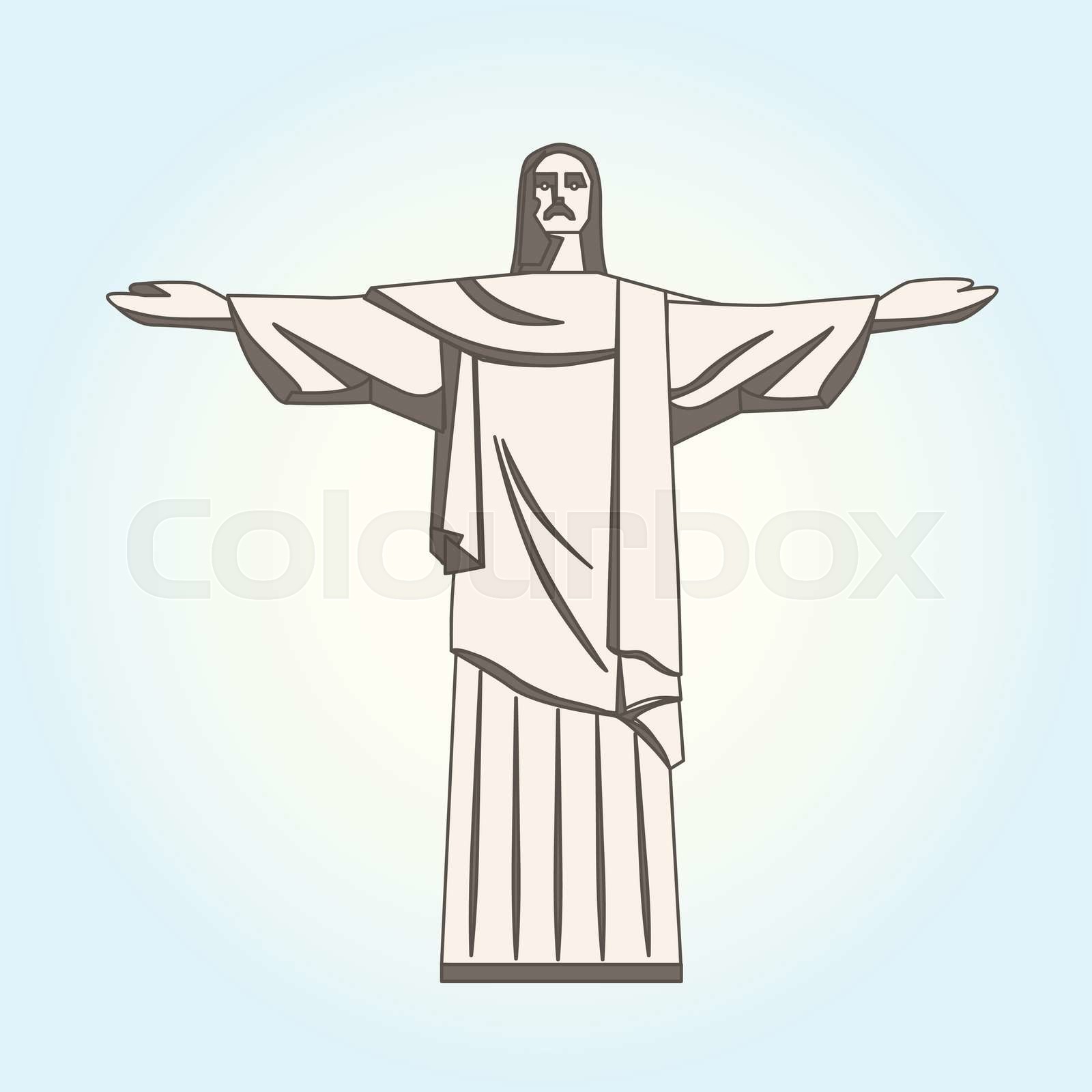 Christ the Redeemer Statue in Flat Style | Stock vector | Colourbox