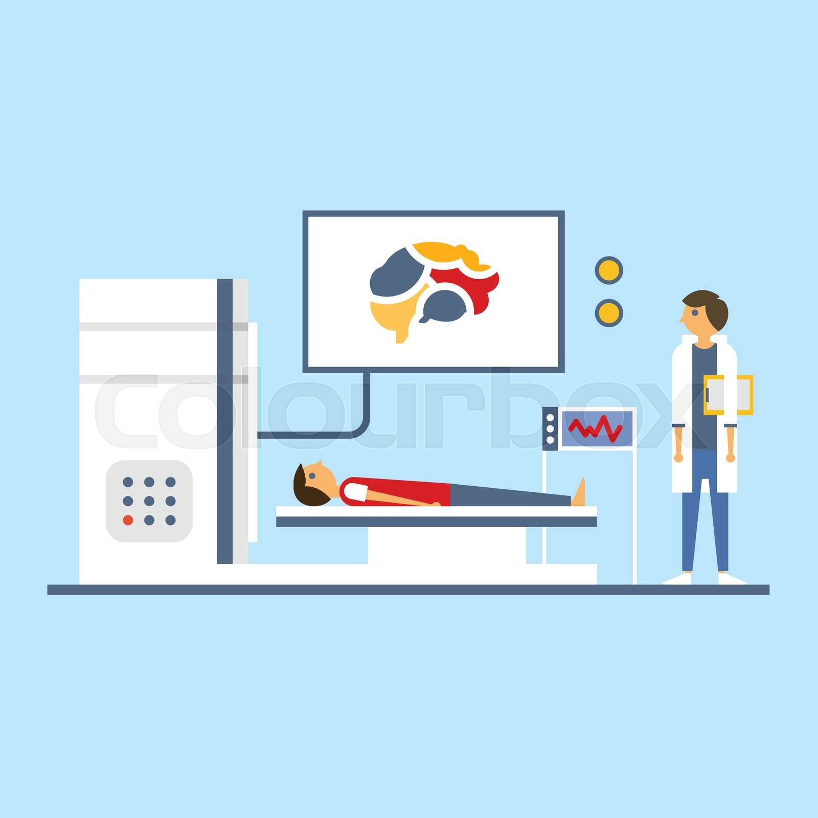 Brain Scanning, Flat Vector Illustration. | Stock vector | Colourbox