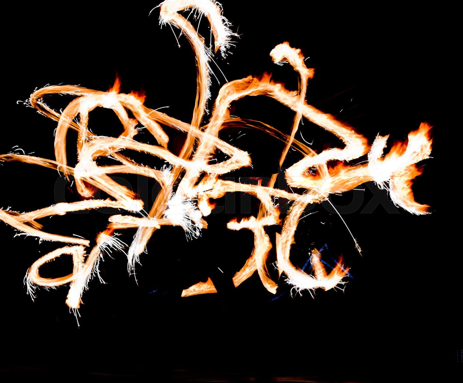 Fire Show Flaming Trails | Stock image | Colourbox