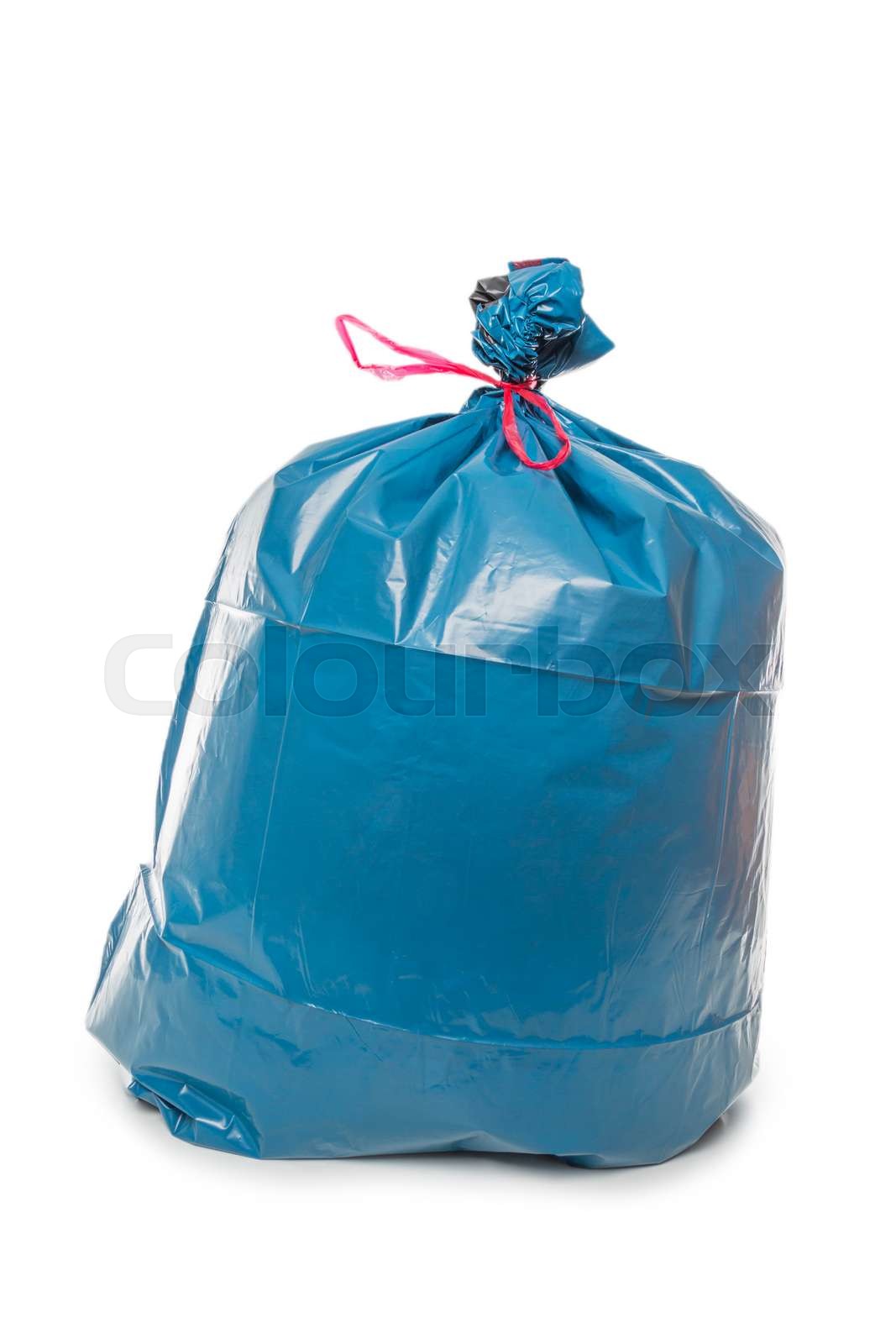 Blue Rubbish Bag on white | Stock image | Colourbox