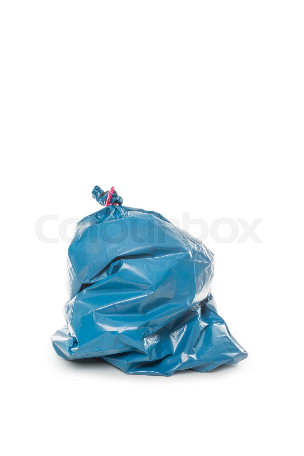 Blue Rubbish Bag on white | Stock image | Colourbox