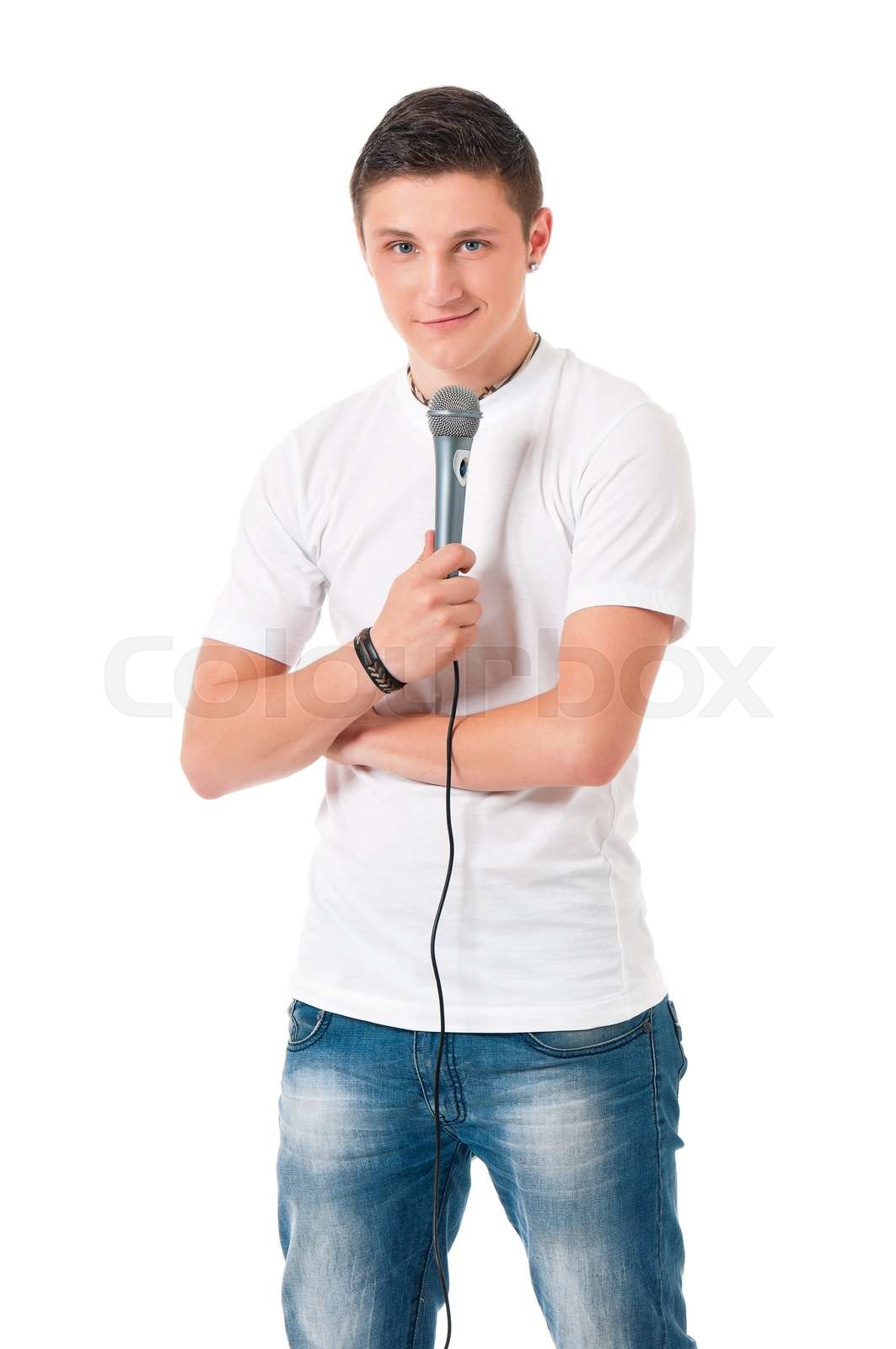 Man with microphone | Stock image | Colourbox