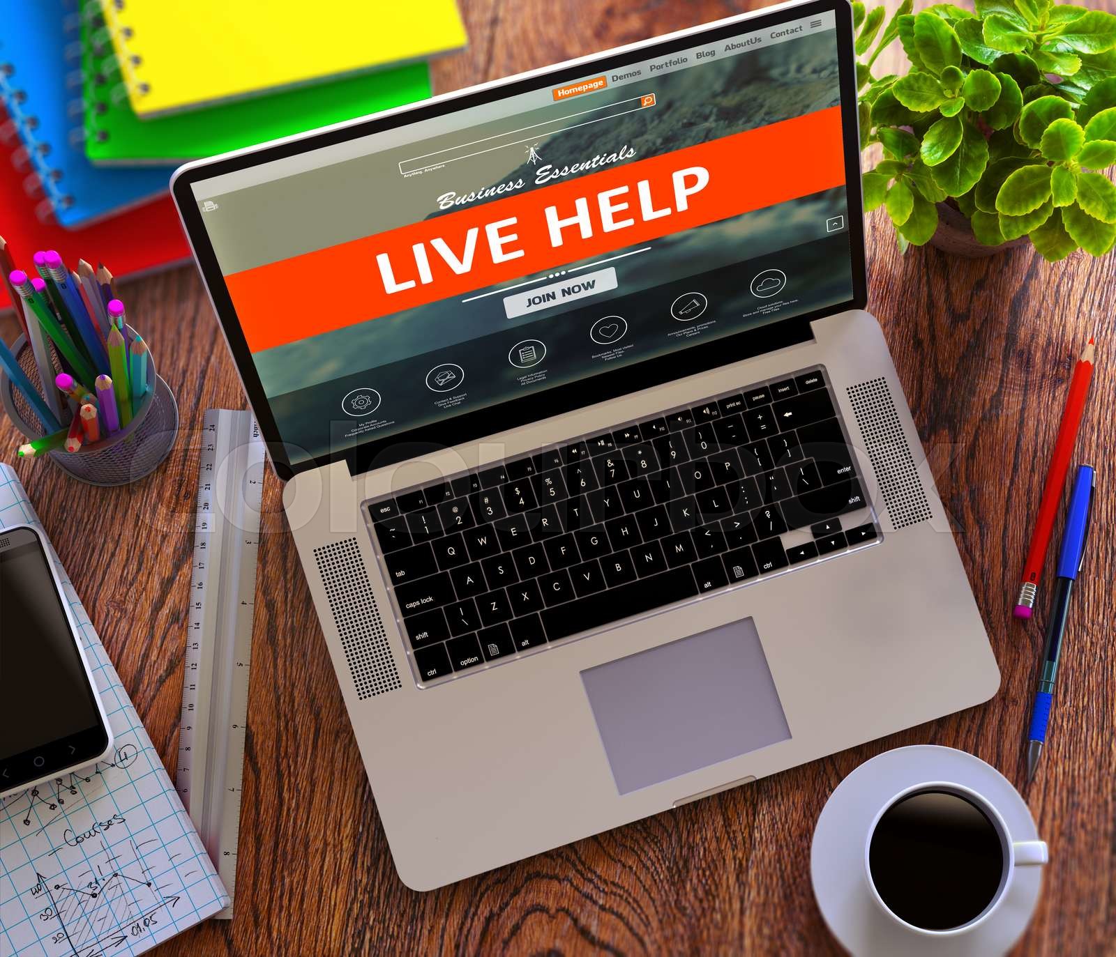 Live Help. Office Working Concept. | Stock image | Colourbox