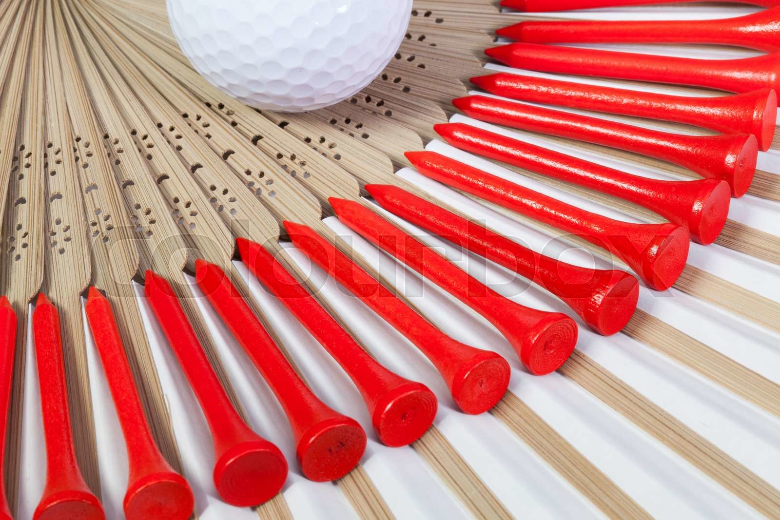 Typical Japanese hand fan made of bamboo and golf equipments | Stock ...