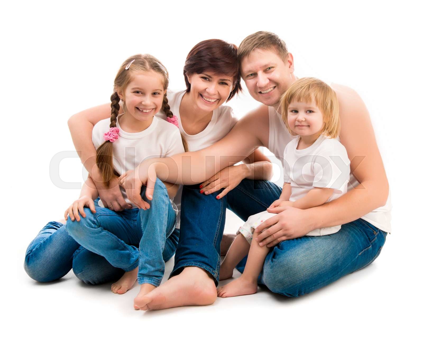 four members family | Stock image | Colourbox