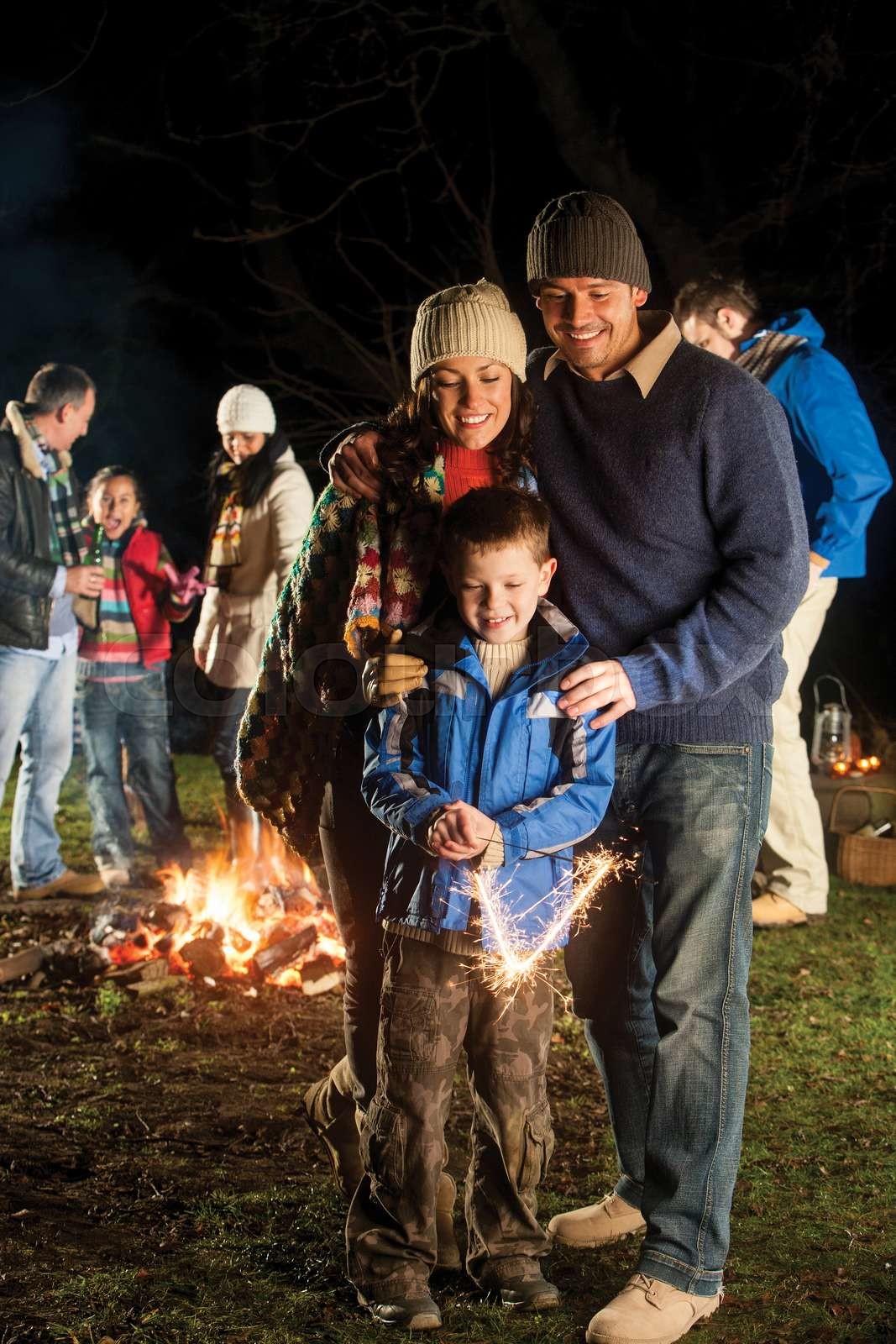 Family bonfire night | Stock image | Colourbox