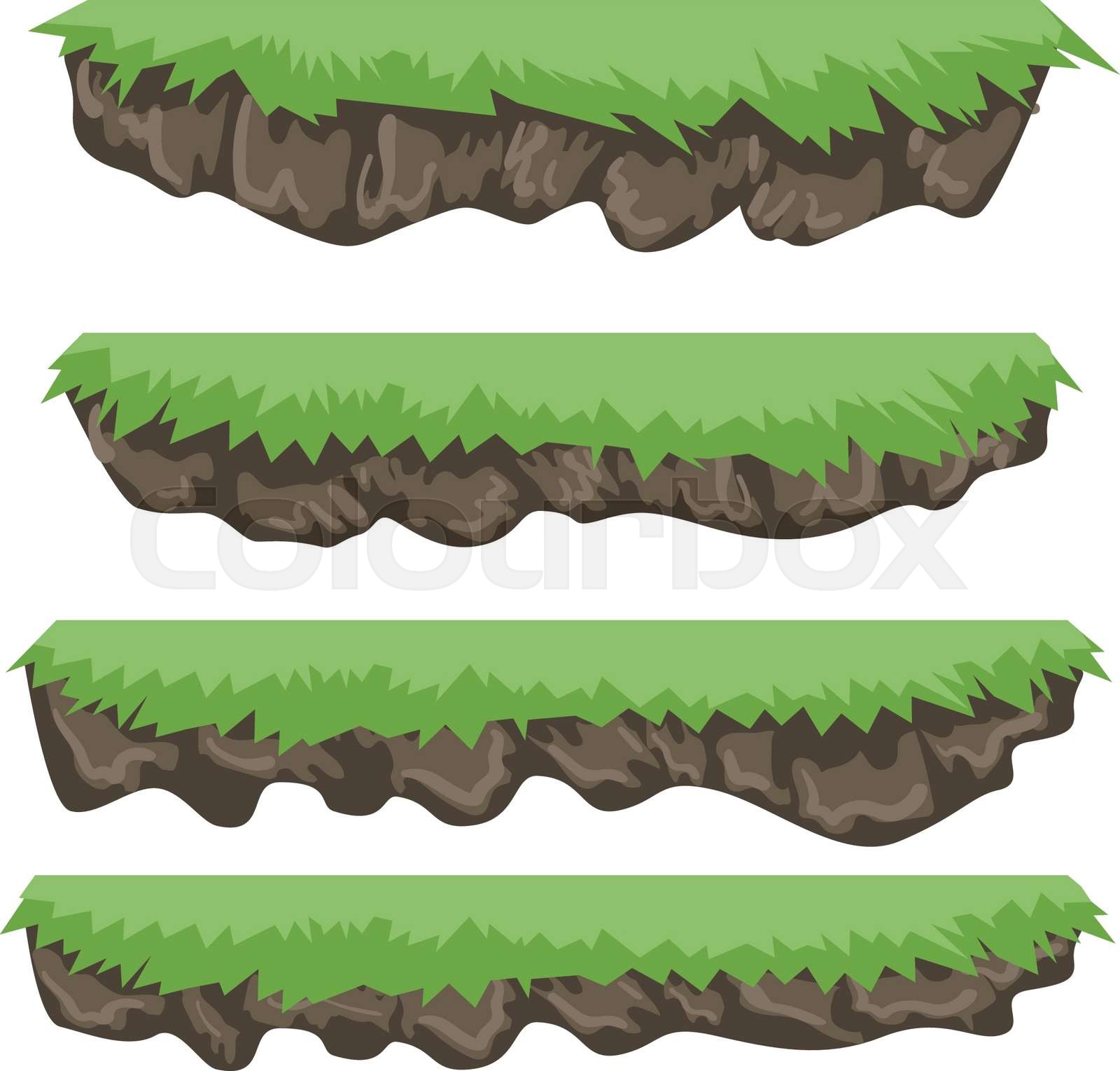 A set of vector game asset, contains ground tiles | Stock vector ...