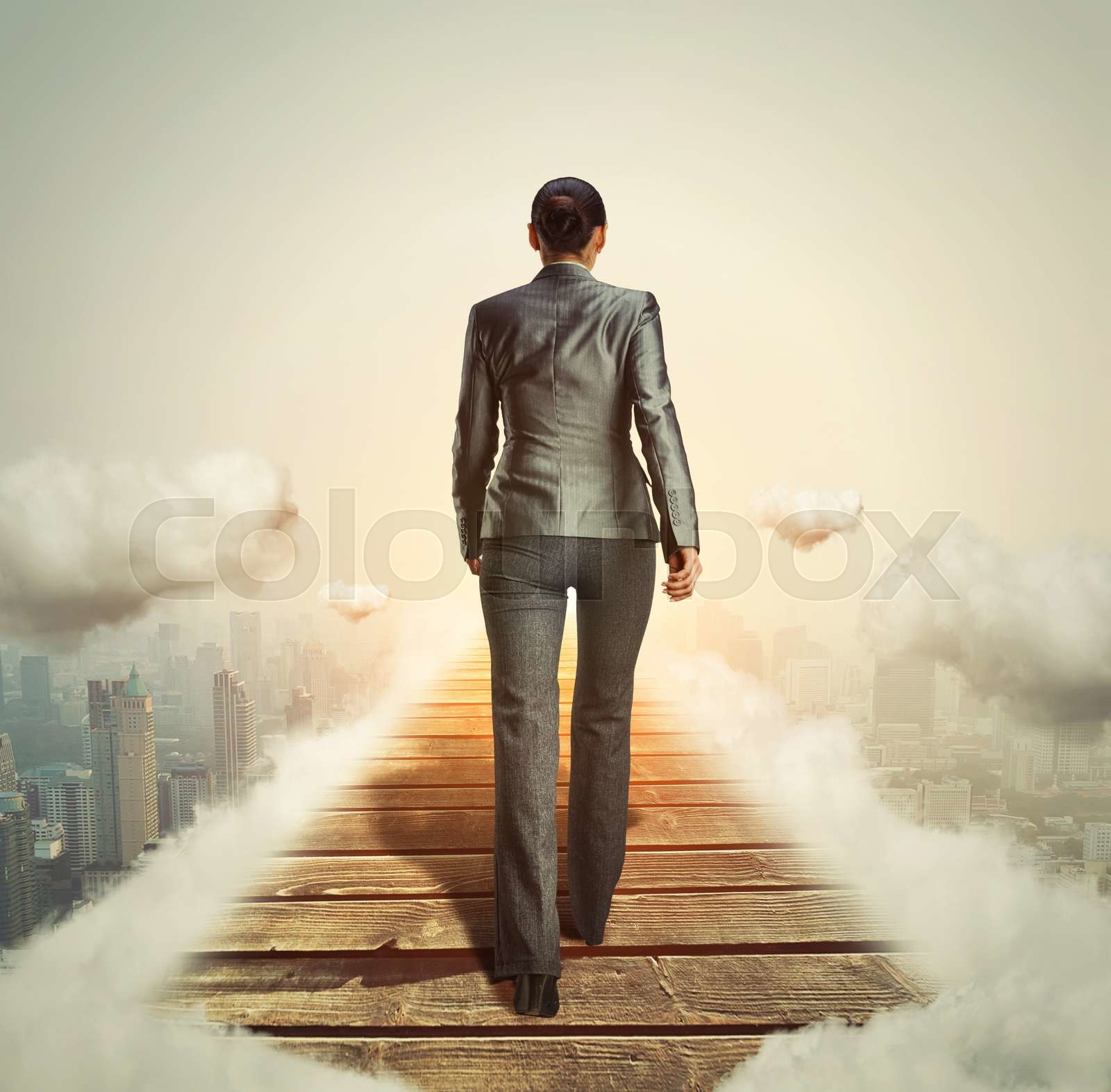 Woman walking to the light | Stock image | Colourbox