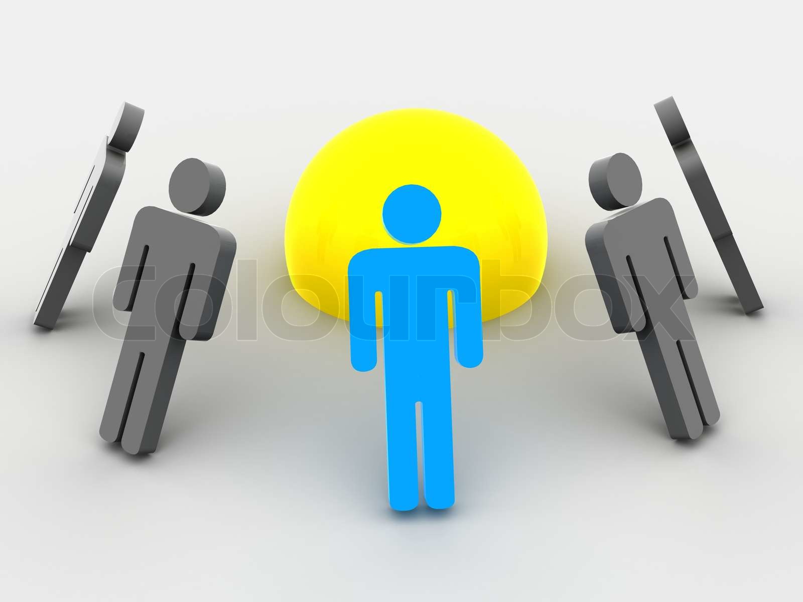 Silhouettes of people. 3d | Stock image | Colourbox