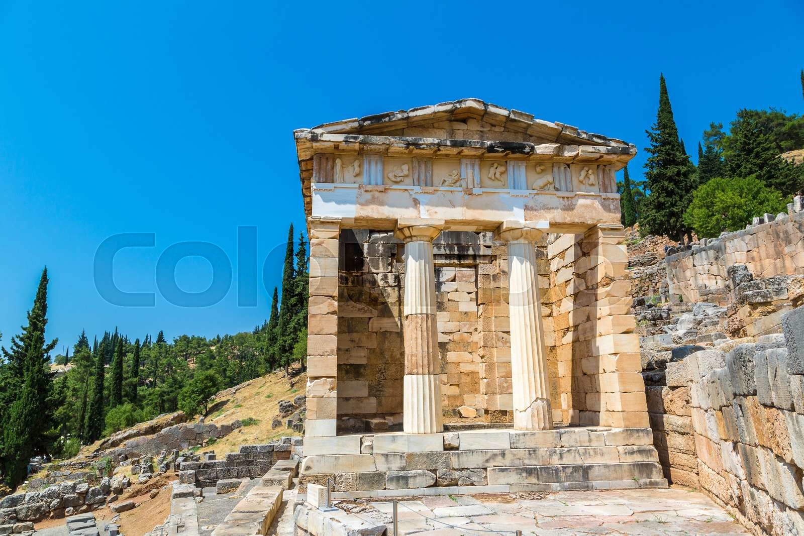 The Athenian treasury in Delphi | Stock image | Colourbox