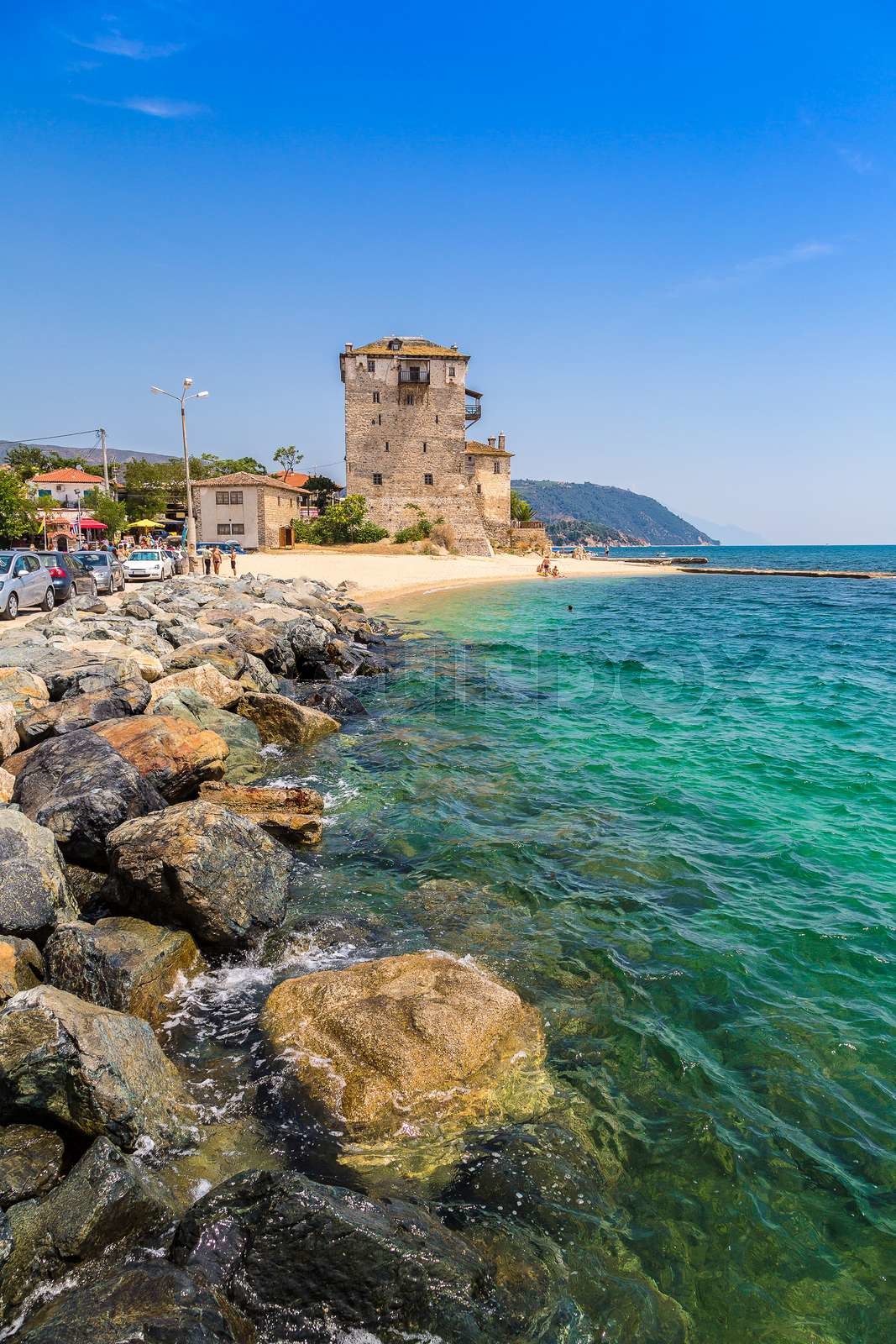 Ouranoupolis tower in Chalkidiki | Stock image | Colourbox