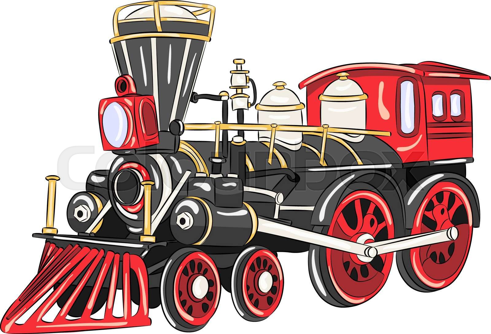 Vector. Steam locomotive. | Stock vector | Colourbox