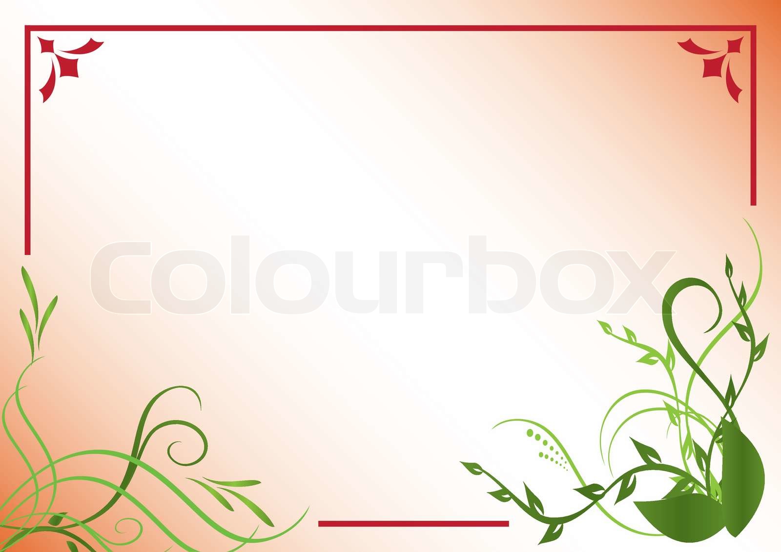red and green vector floral frame | Stock vector | Colourbox
